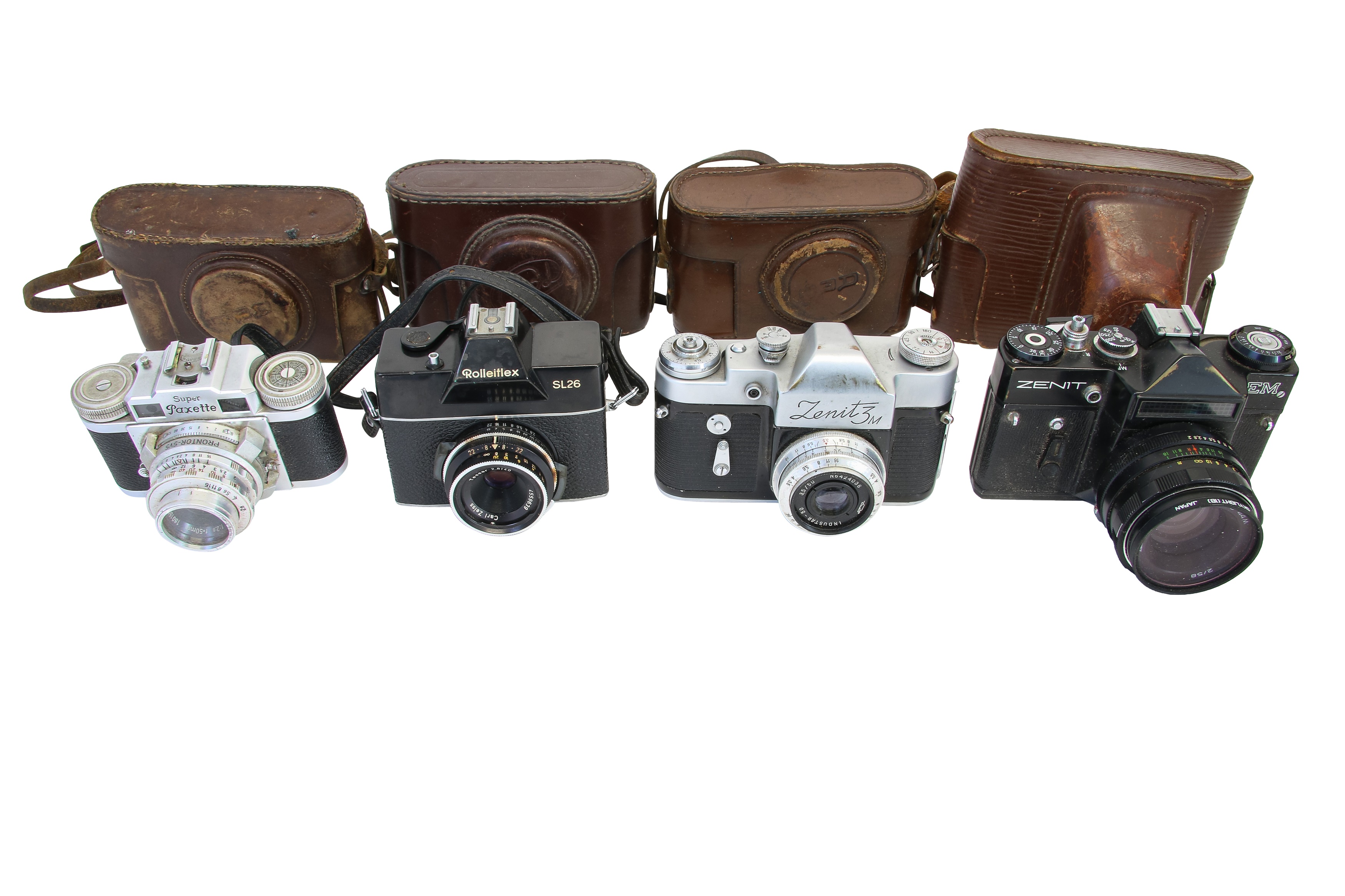 Lot 211 - Five Russian Rangefinder Cameras with 50mm