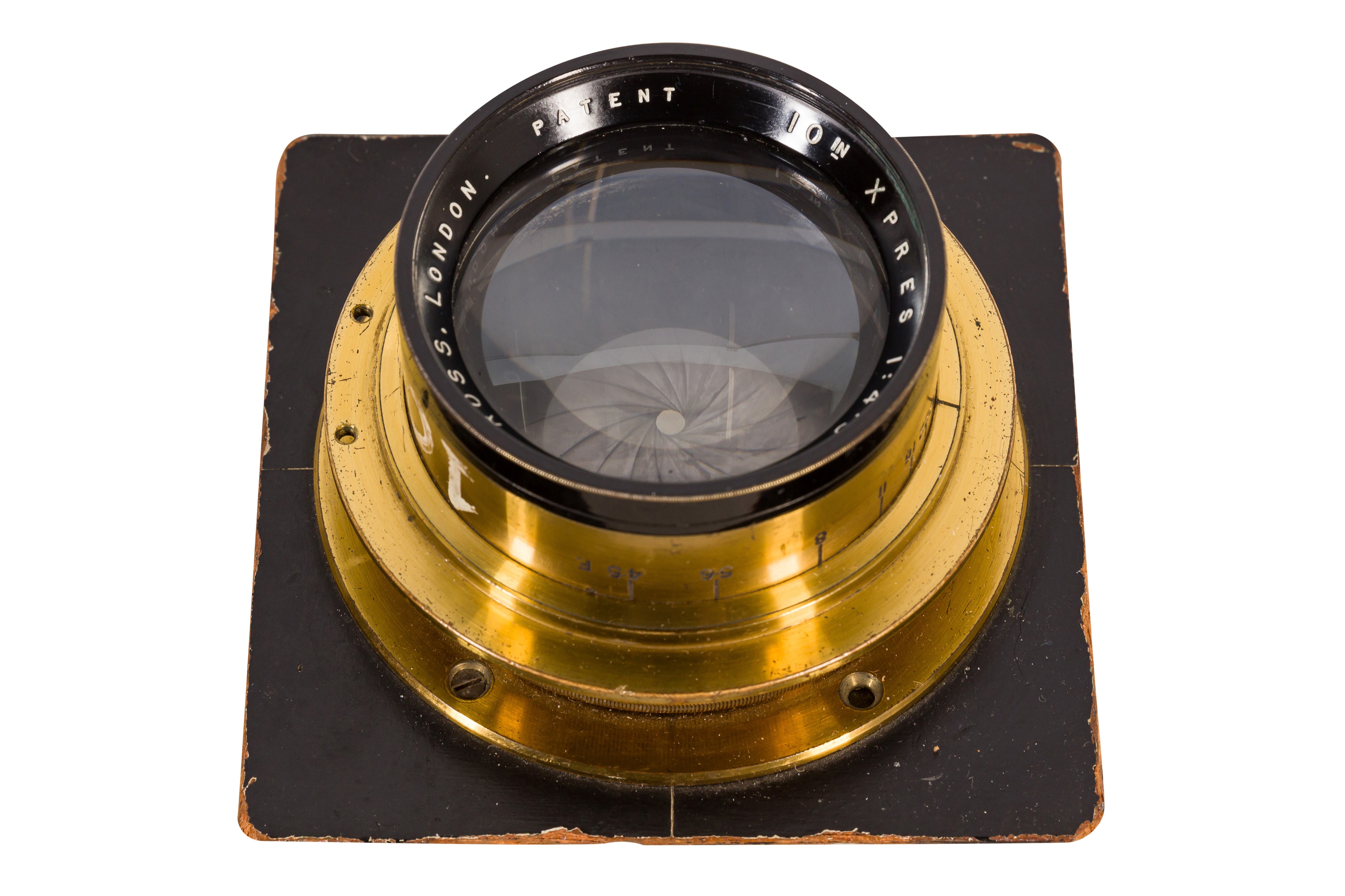 Lot 332 - A Ross London 10" f/4.5 Xpres Brass Lens