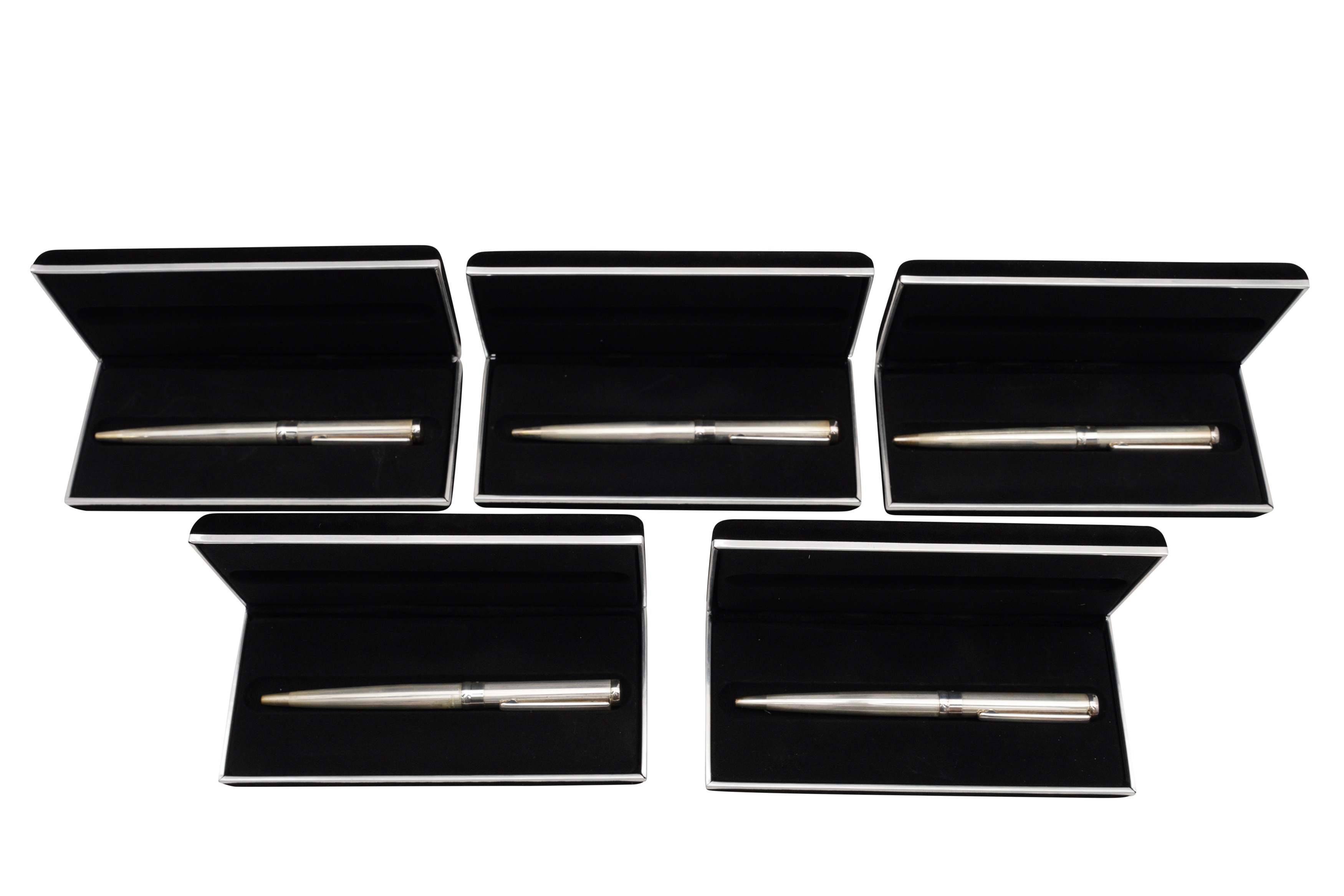 Lot 400 - A SET OF FIVE ICON PEN CO STERLING SILVER