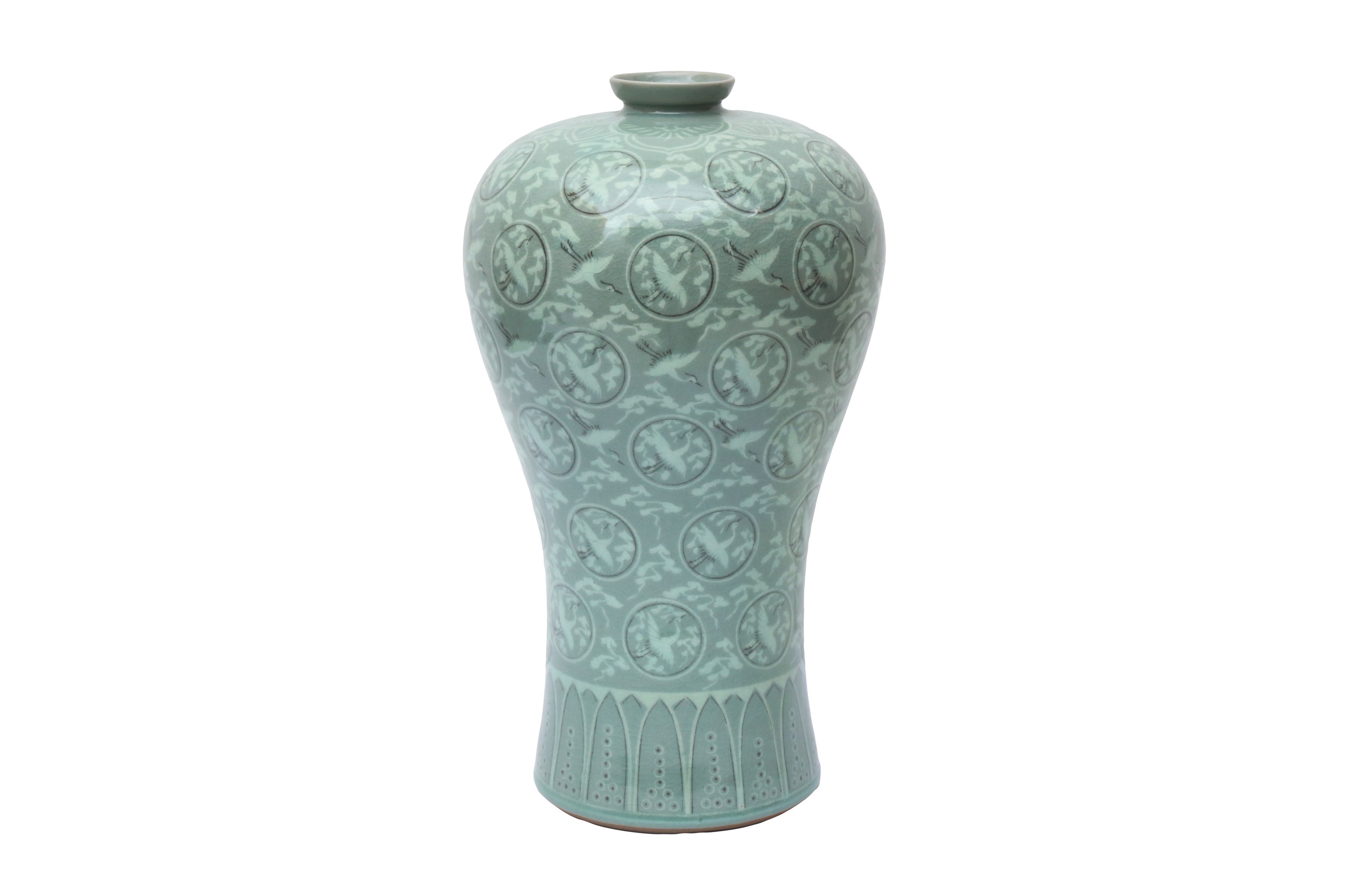 Lot 372 - A KOREAN SANGGAM SLIP-INLAID CELADON