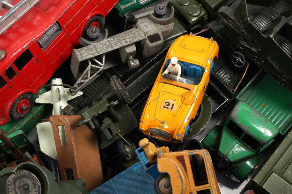 Lot 433 - A LARGE GROUP OF PLAYWORN DINKY, CORGI AND