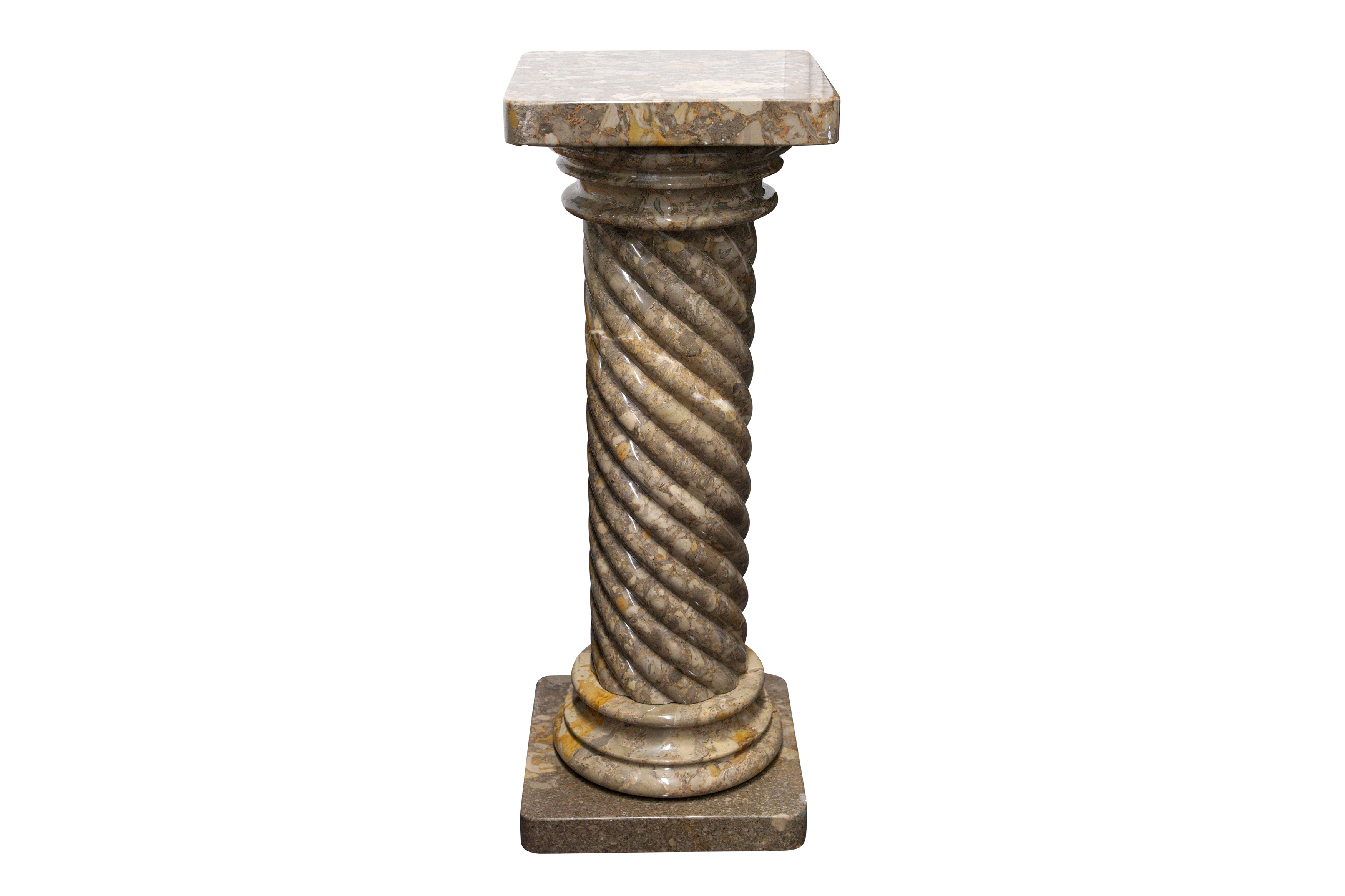 Lot 172 - A SUBSTANTIAL BARLEY TWIST MARBLE COLUMN