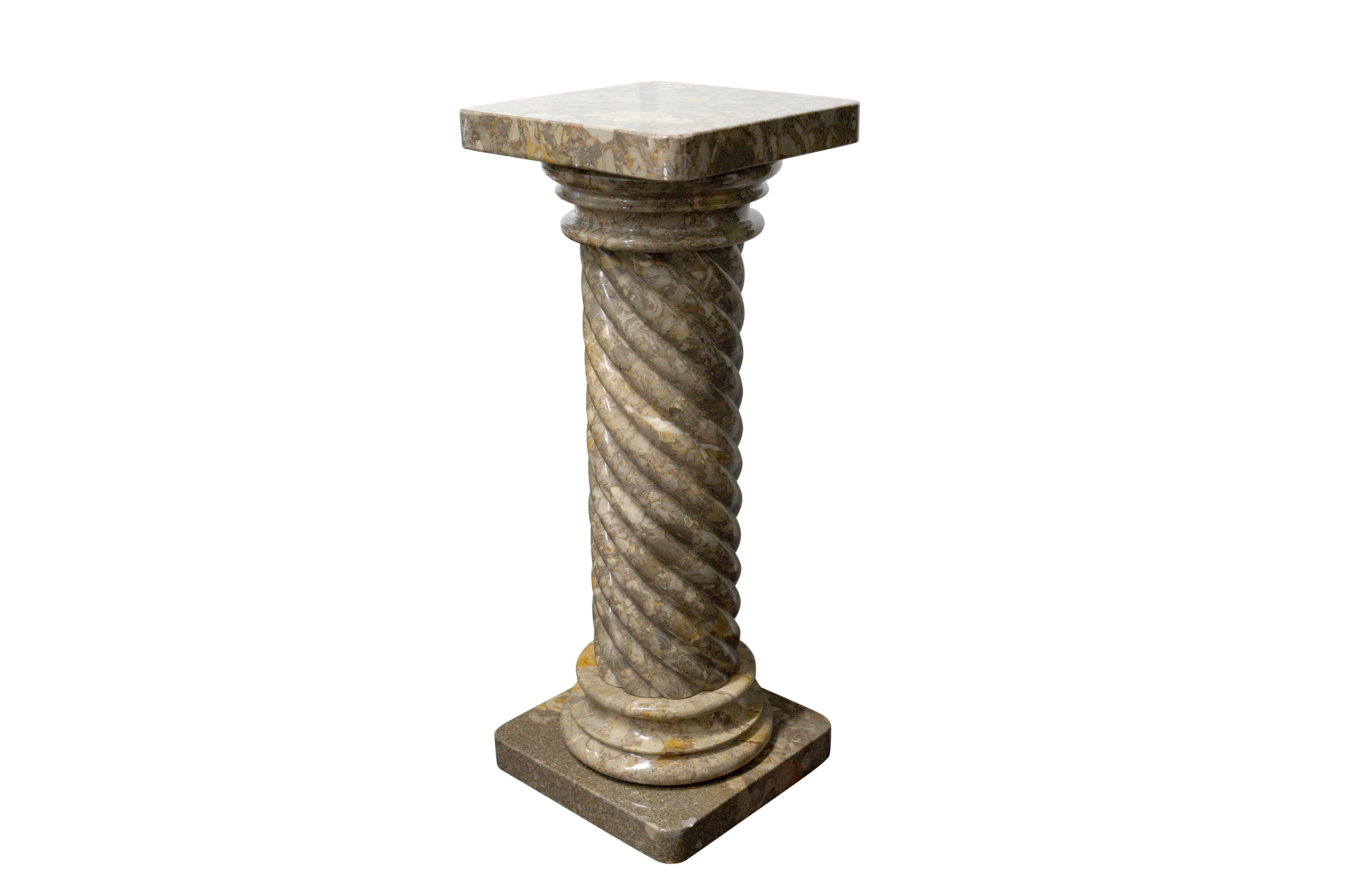 Lot 172 - A SUBSTANTIAL BARLEY TWIST MARBLE COLUMN