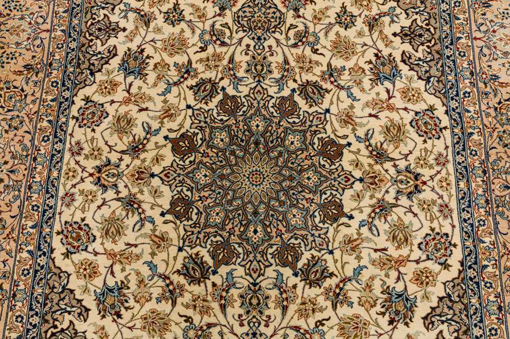 Lot 87 - AN EXTREMELY FINE PART SILK ISFAHAN RUG,