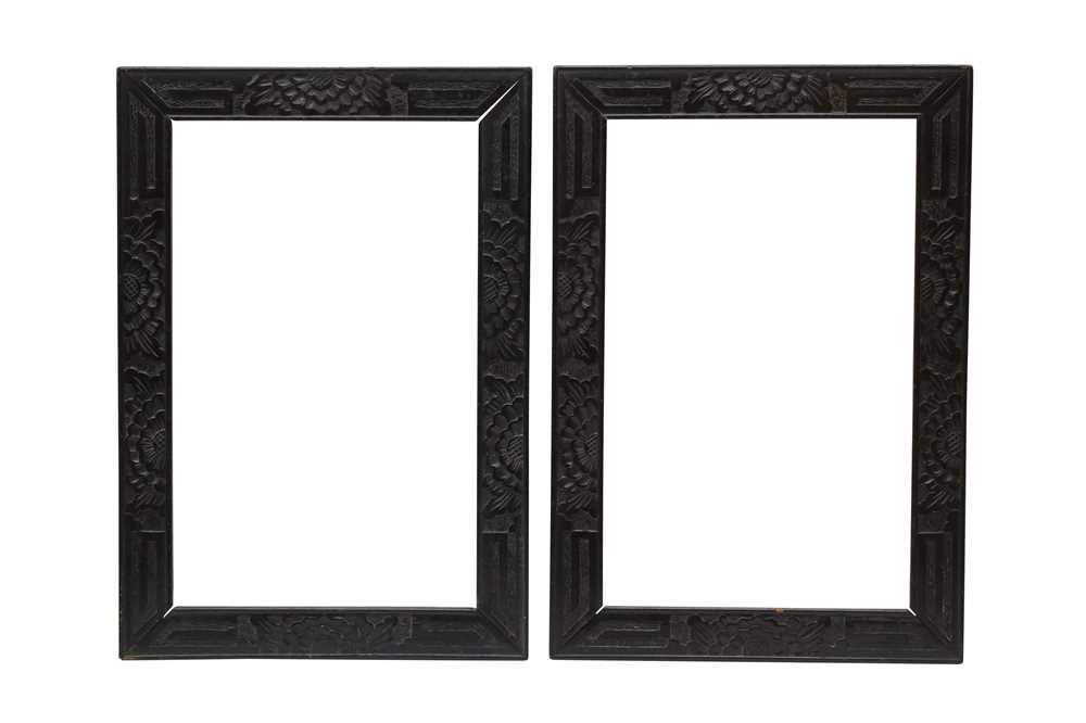 Lot 91 - A PAIR OF CHINESE CARVED WOOD FRAMES FOR THE