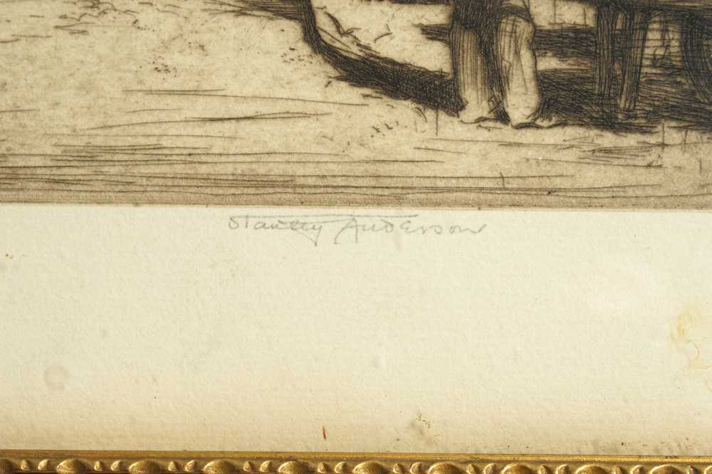 Lot 435 - A STANLEY ANDERSON ETCHING - STREET SCENE