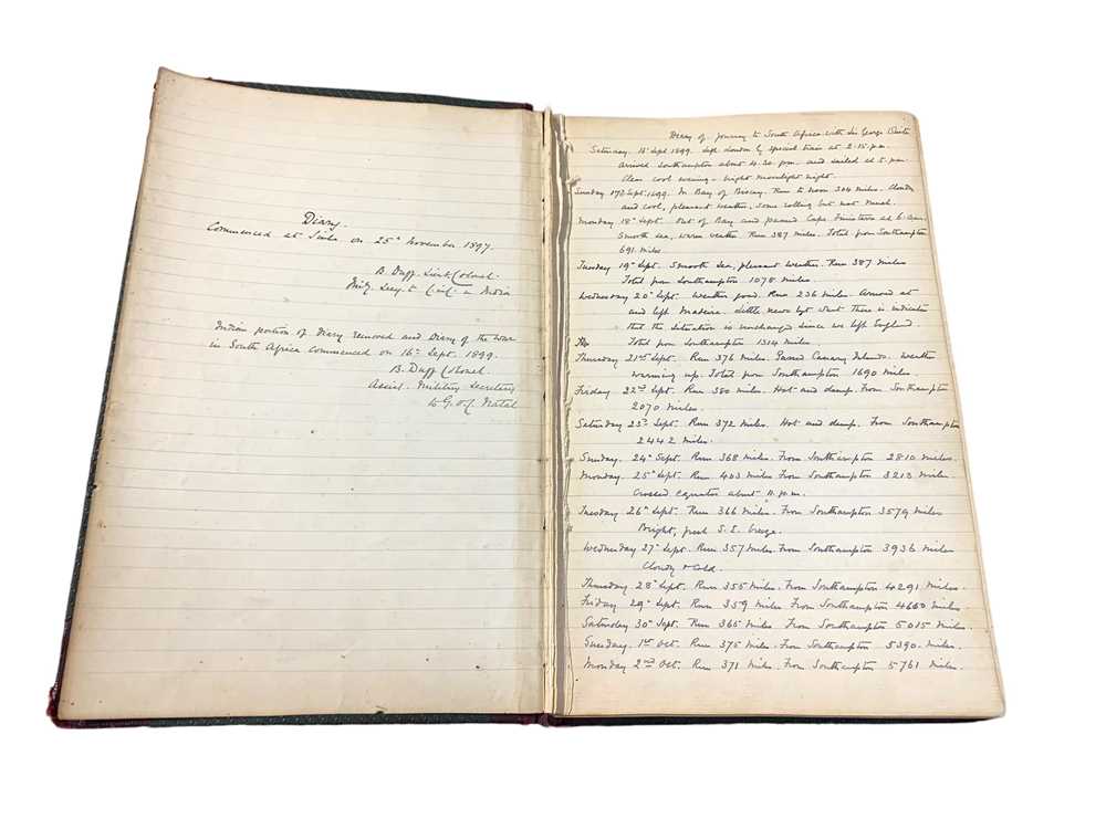 Lot 24 - War in South Africa. Manuscript Diary Col B.