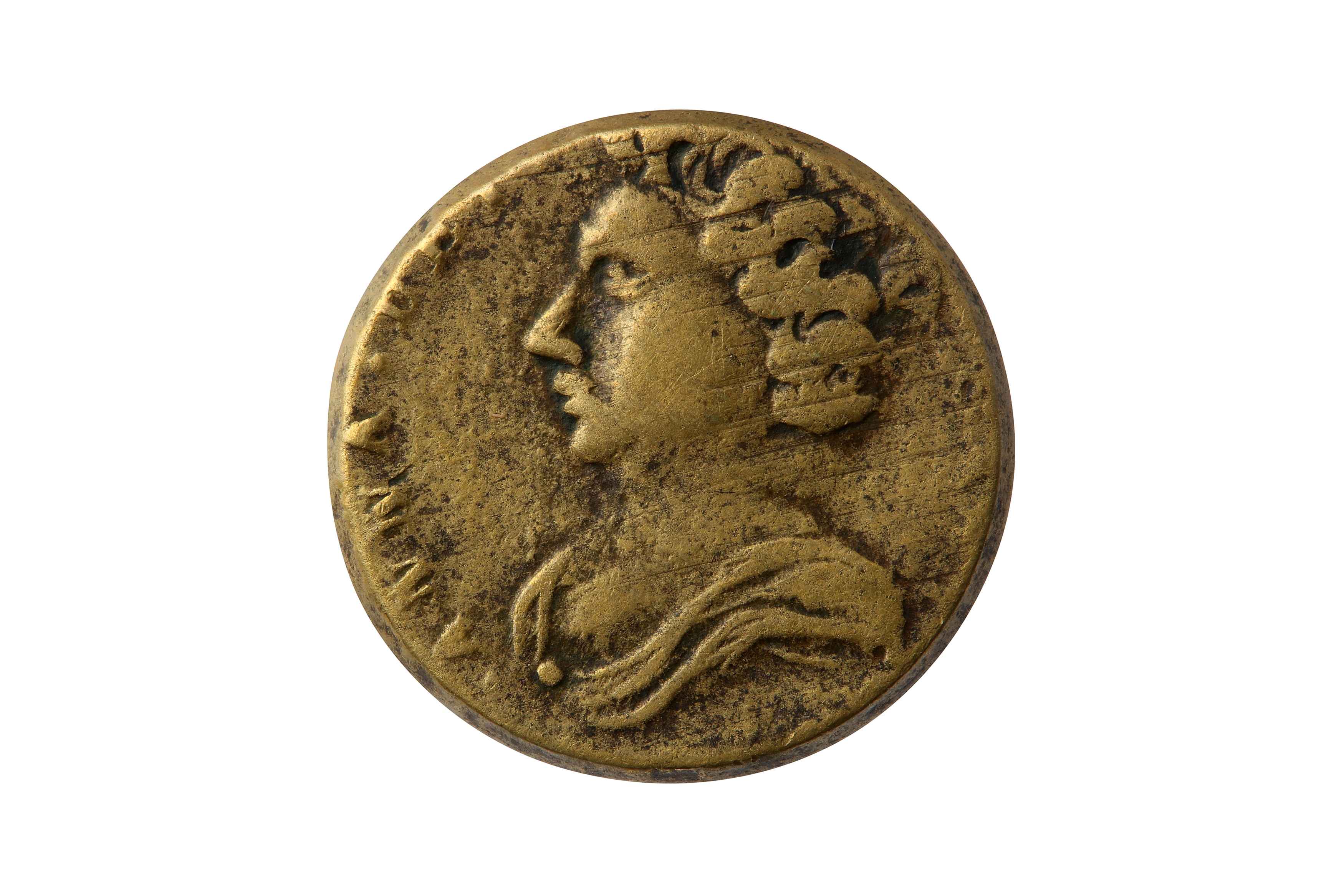 Lot 26 - ANNE (1707 - 1714), BRASS HALF GUINEA COIN