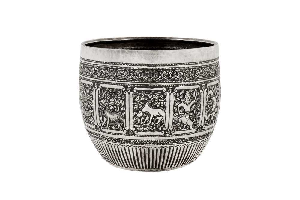 Lot 153 - A late 19th century Burmese unmarked silver