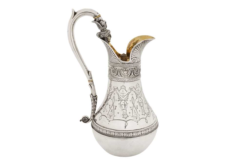 Lot 347 - A Victorian sterling silver ewer or claret