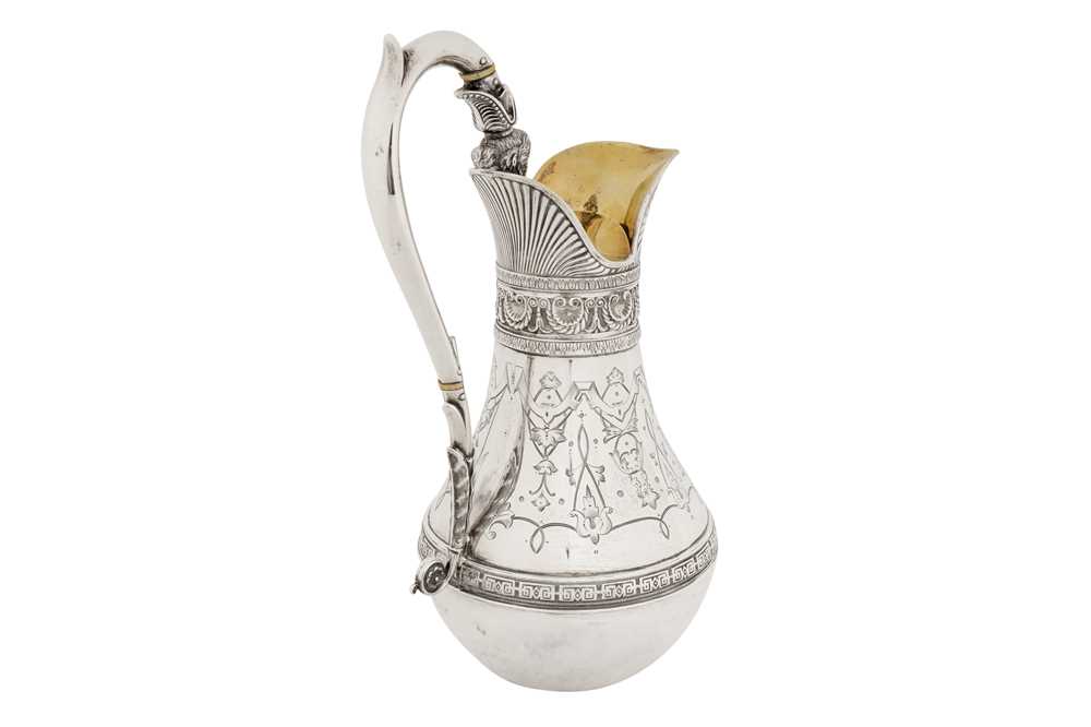 Lot 347 - A Victorian sterling silver ewer or claret
