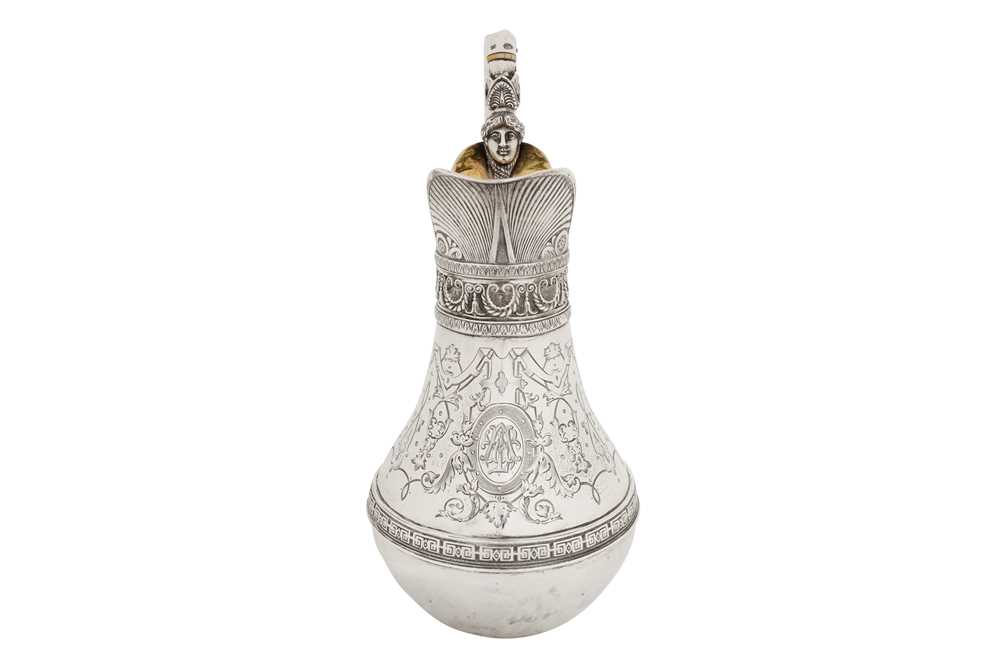 Lot 347 - A Victorian sterling silver ewer or claret
