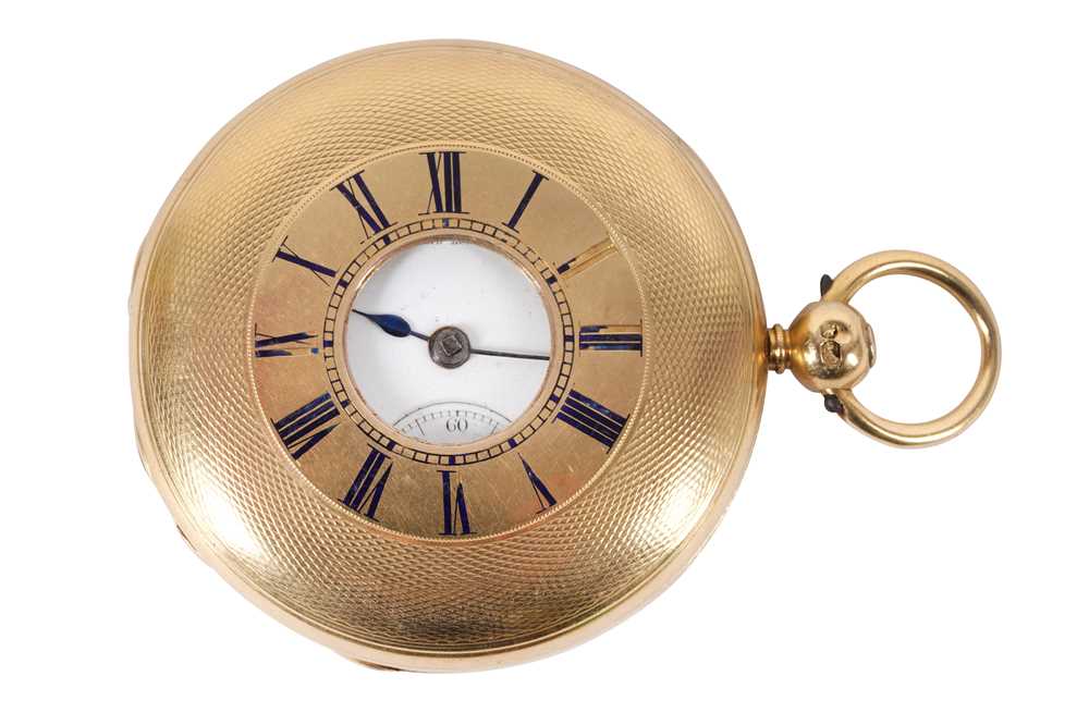 Lot 501 - G&W YONGE HALF HUNTER POCKET WATCH - 18K