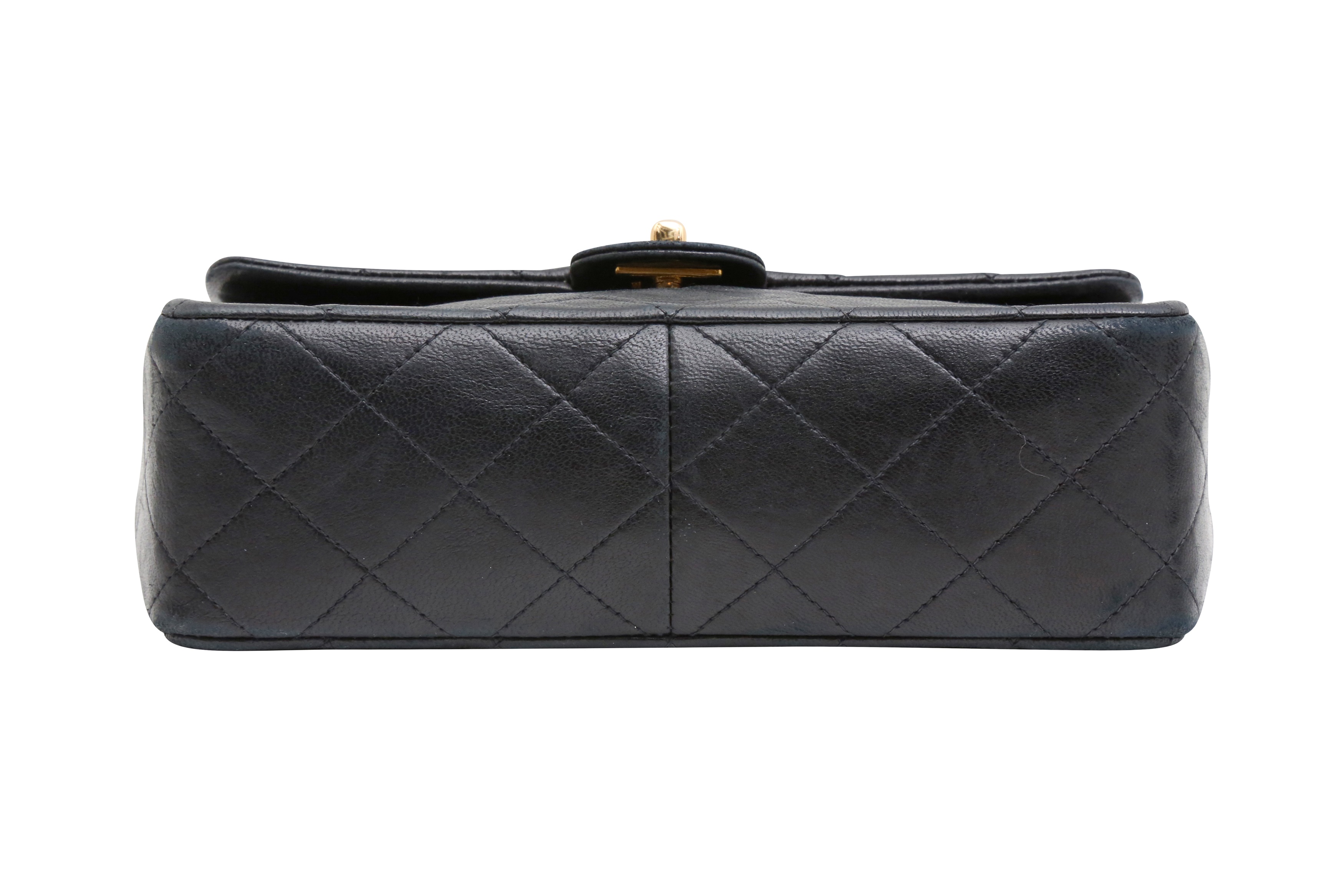 Lot 416 - Chanel Black Square Mini Flap Bag