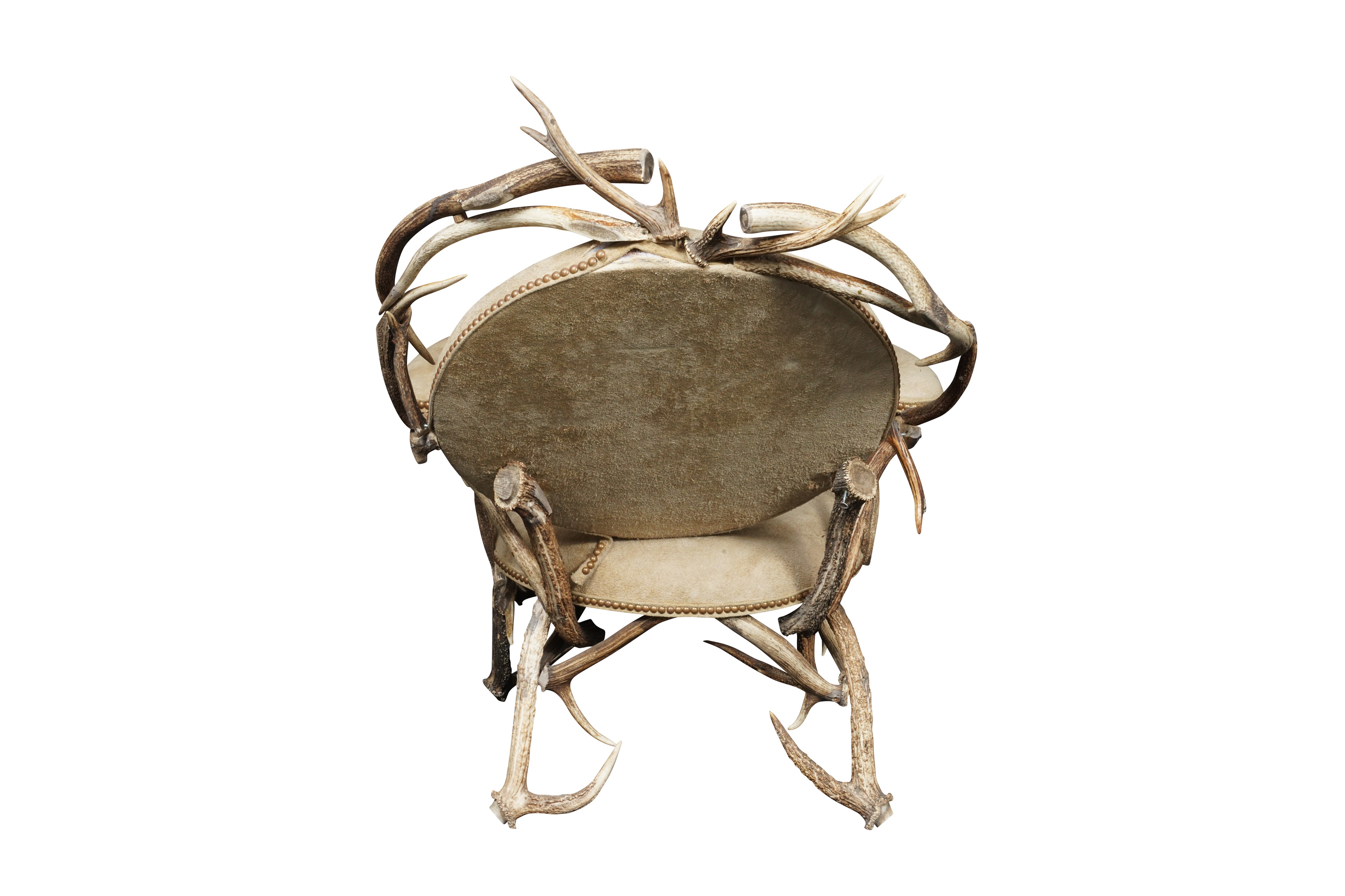 Lot 369 - A VICTORIAN STYLE ANTLER THRONE CHAIR