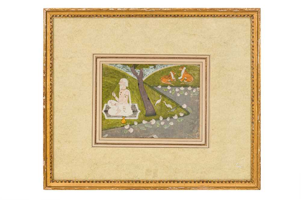 Lot 165 - PAHARI MINIATURE PAINTING OF A SADHU
