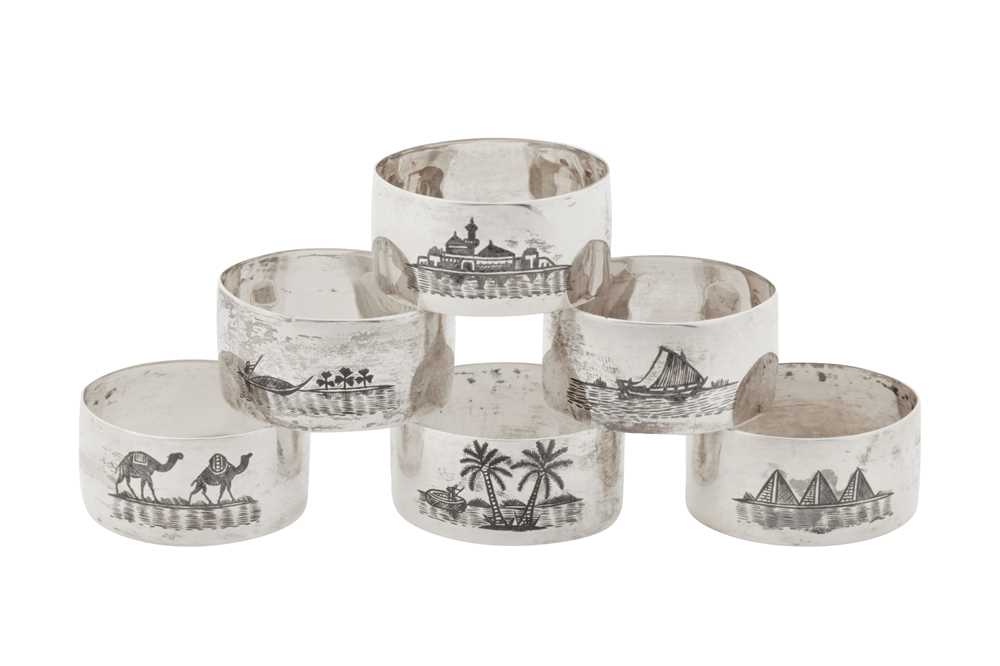 Lot 232 - A set of six mid-20th century Iraqi silver