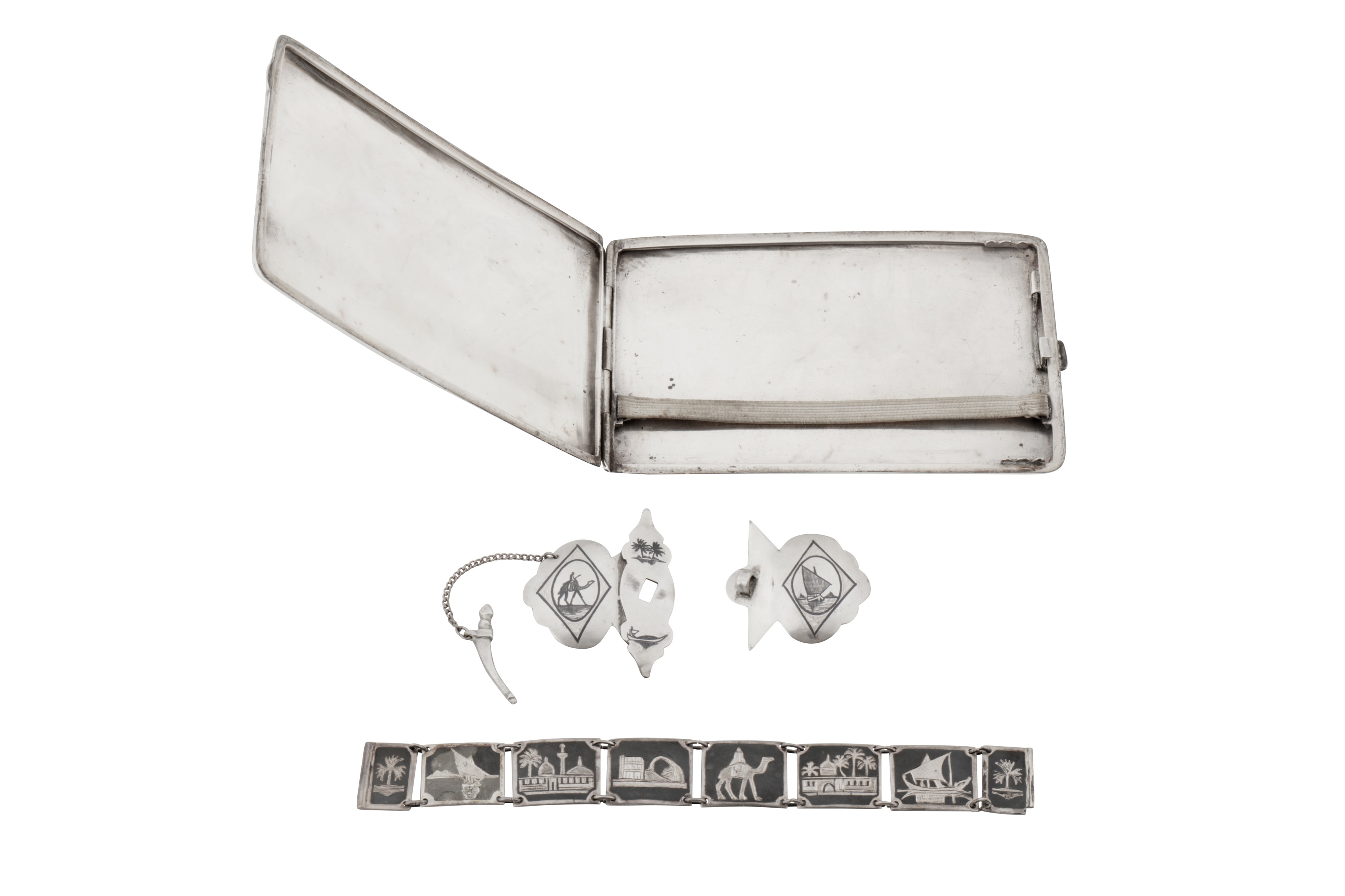 Lot 236 - A mid-20th century Iraqi silver and niello