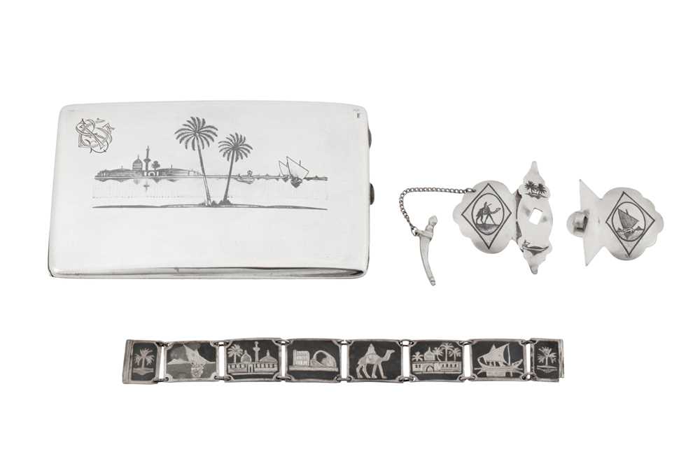 Lot 236 - A mid-20th century Iraqi silver and niello