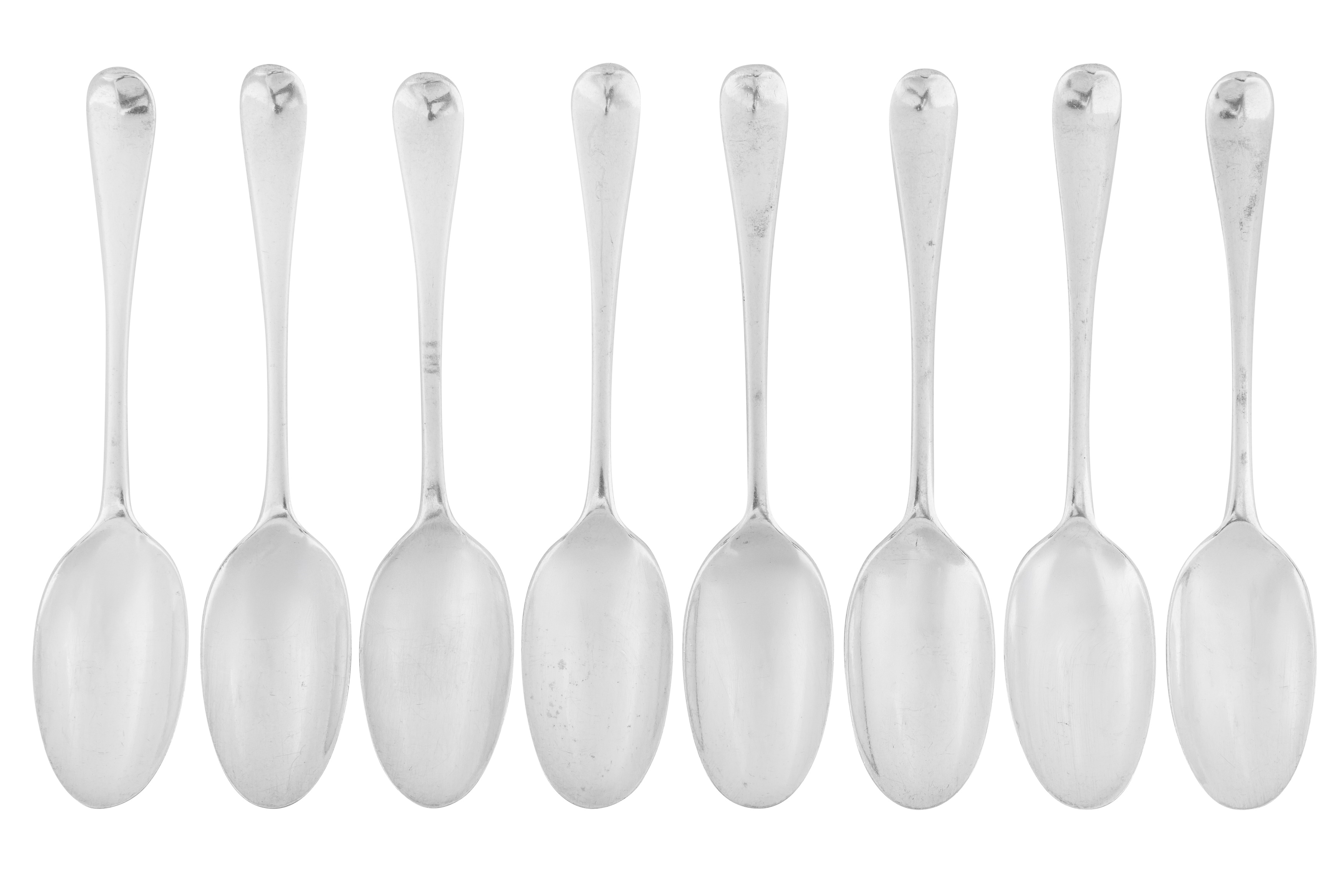 Lot 340 - Eight early George II sterling silver
