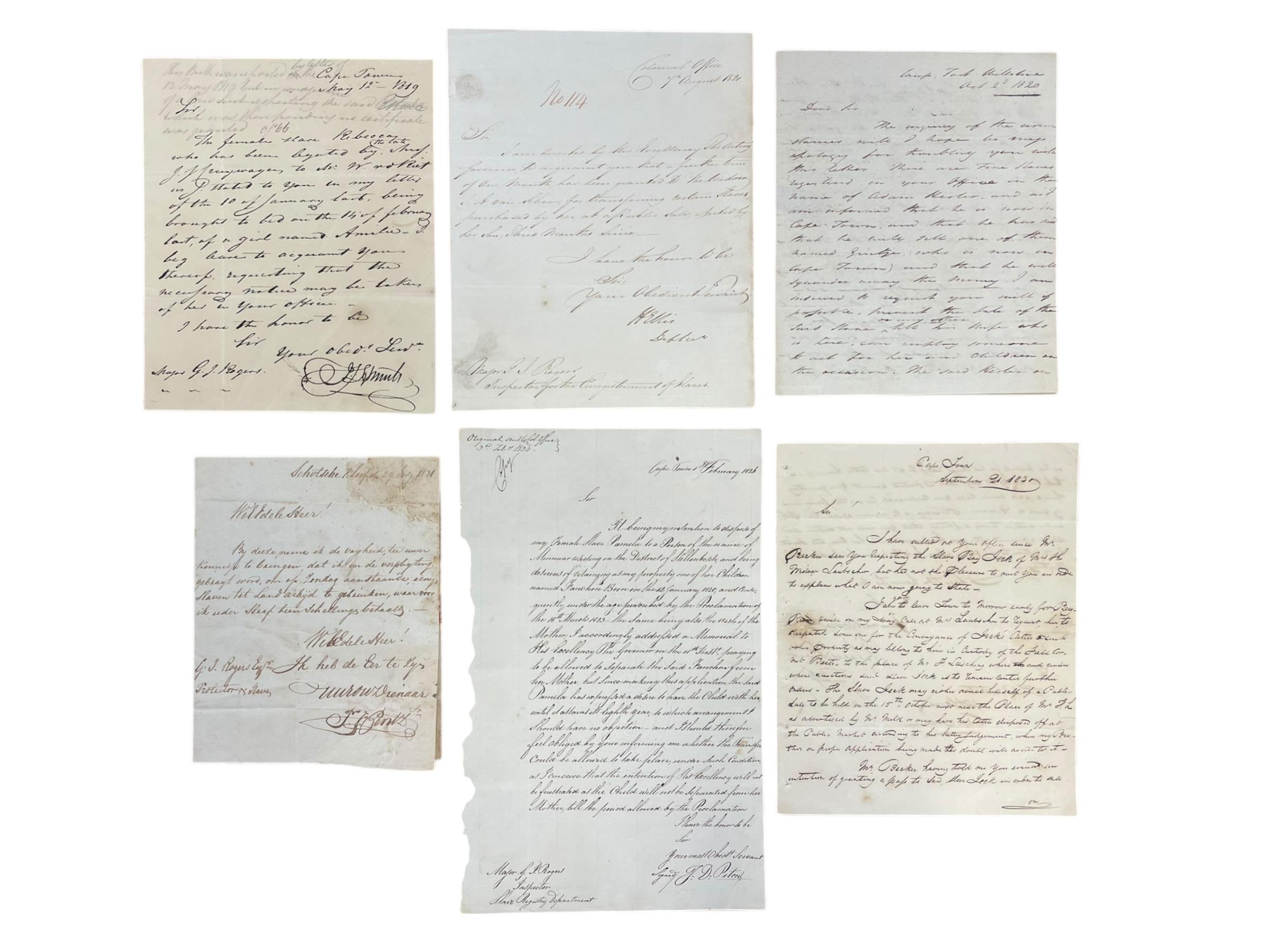 Lot 72 - Slavery in South Africa. Archive of letters
