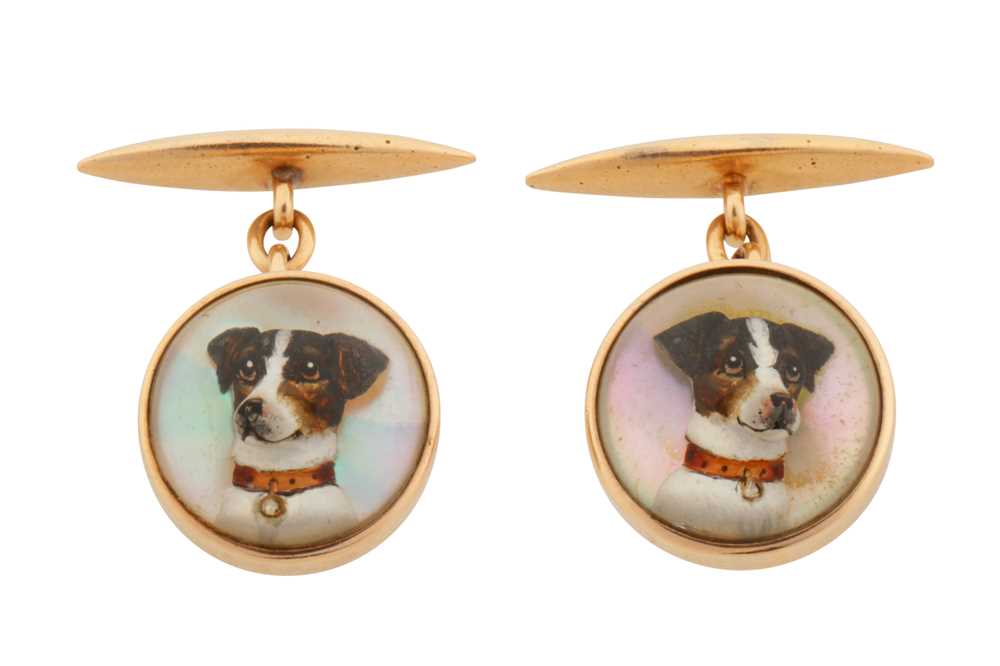 Lot 131 - A PAIR OF ESSEX CRYSTAL JACK RUSSELL TERRIER