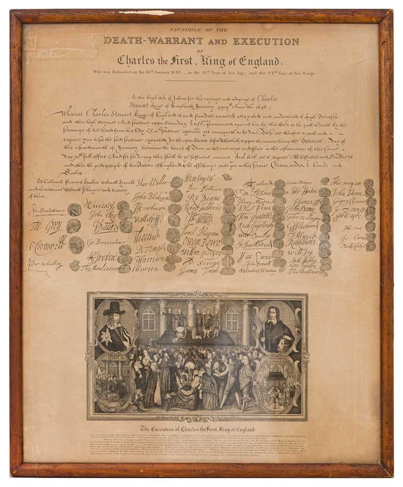 Lot 25 - Fac-simile of the death-warrant and execution