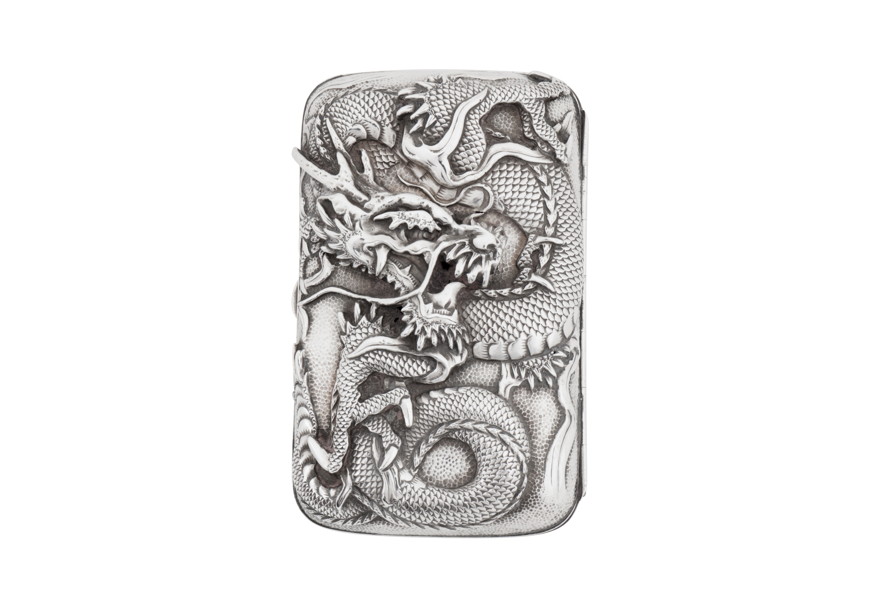 Lot 227 - An early 20th century Japanese silver cigar