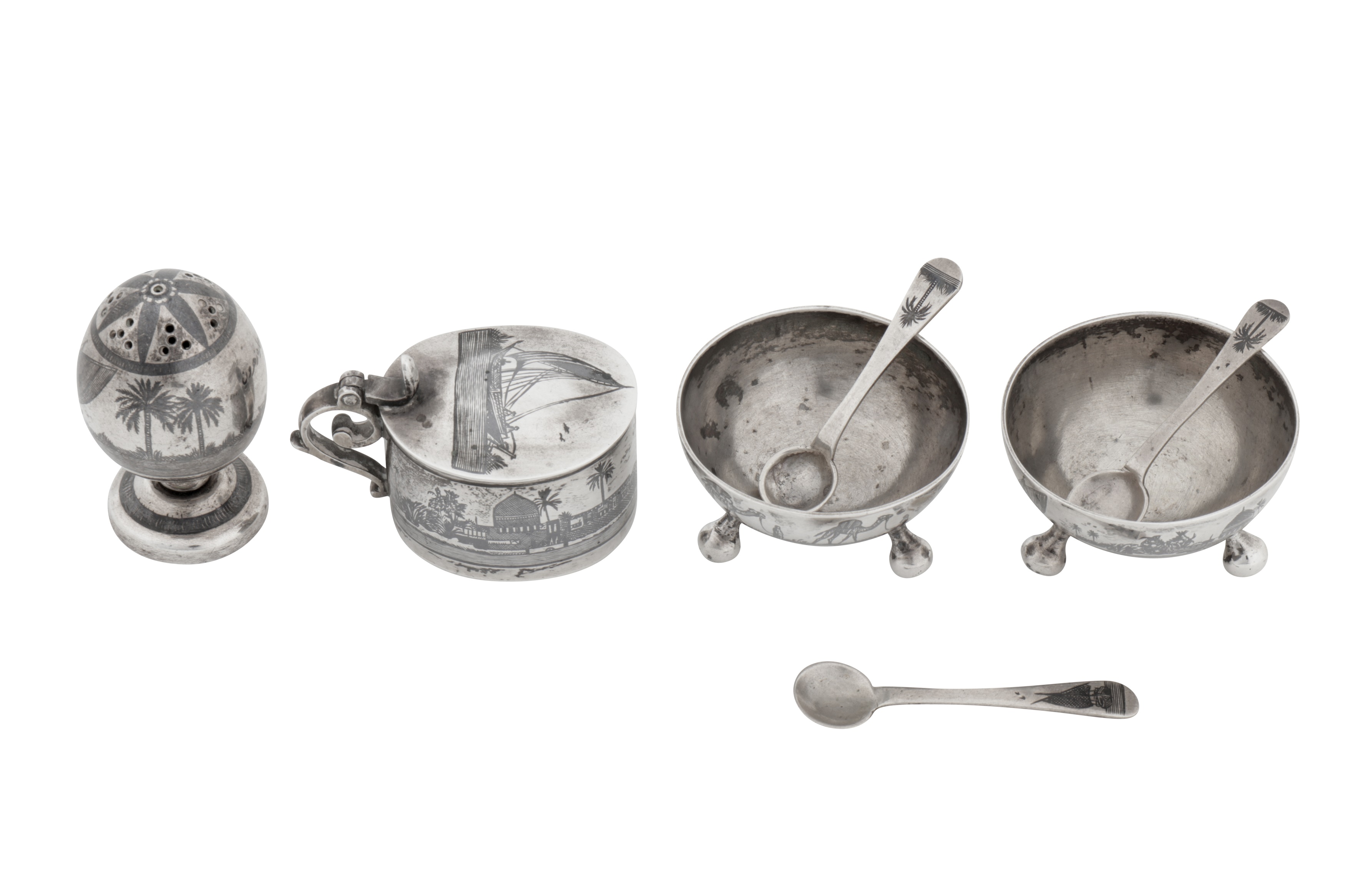 Lot 256 - A mid-20th century Iraqi silver and niello