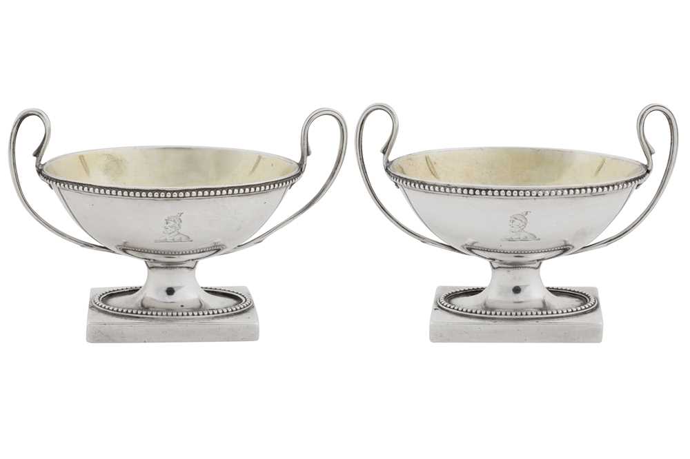 Lot 442 - A pair of George III sterling silver salts,