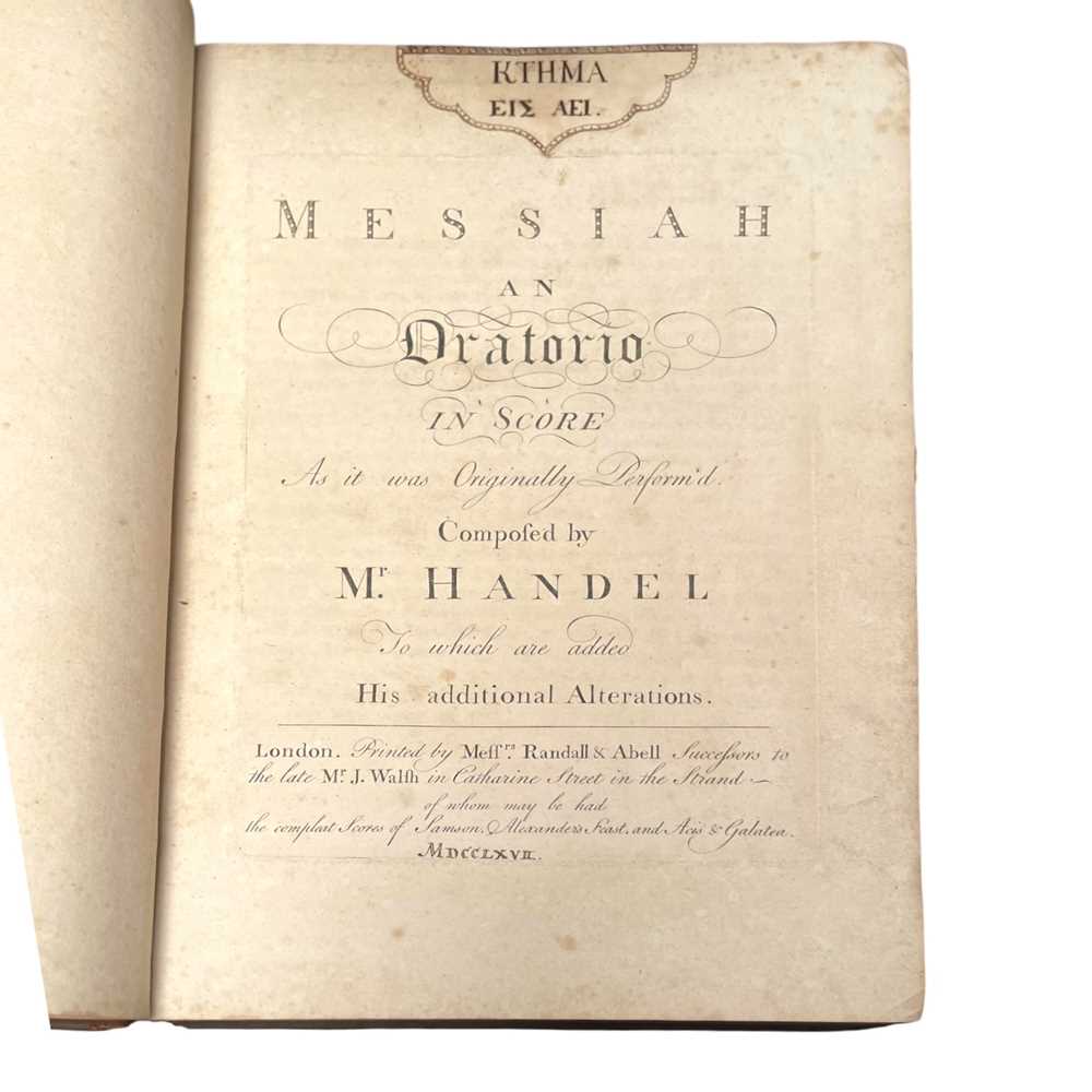 Handel (George Frideric) Messiah, First issue, 1767