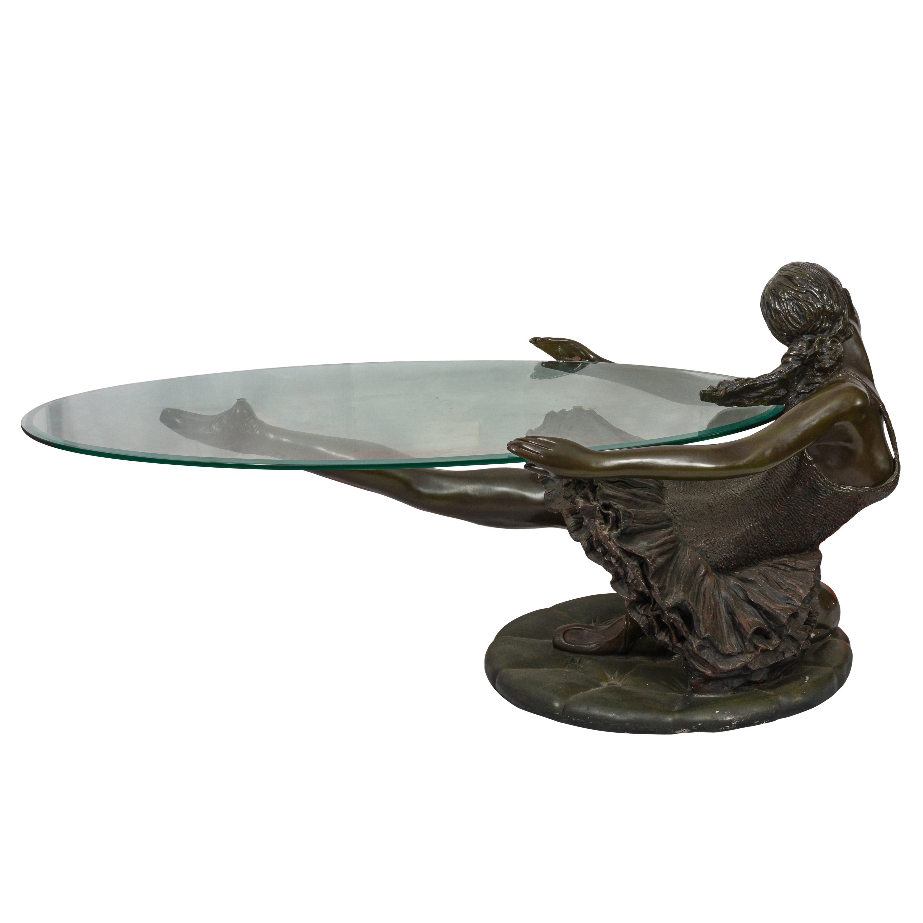 Lot 531 - A patinated bronzed resin ballerina coffee