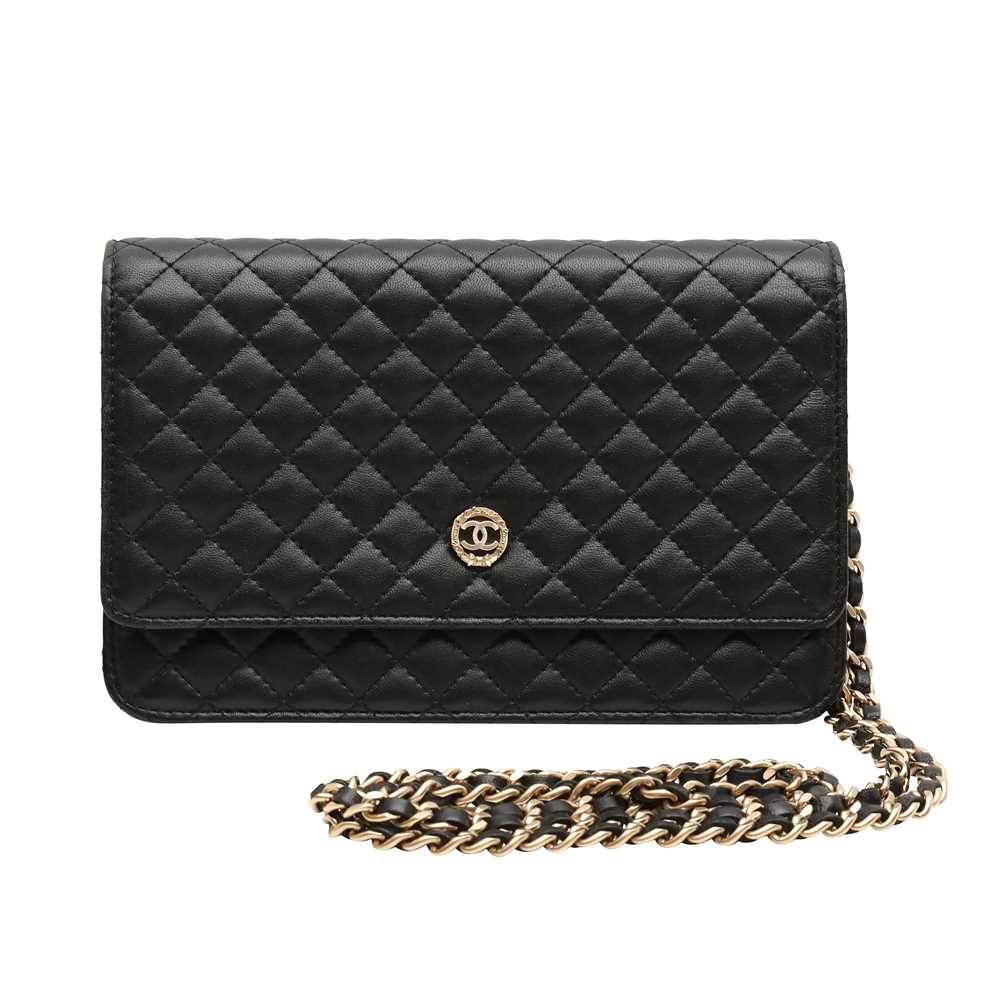 Lot 159 - Chanel Black Micro Quilt Flap Wallet On