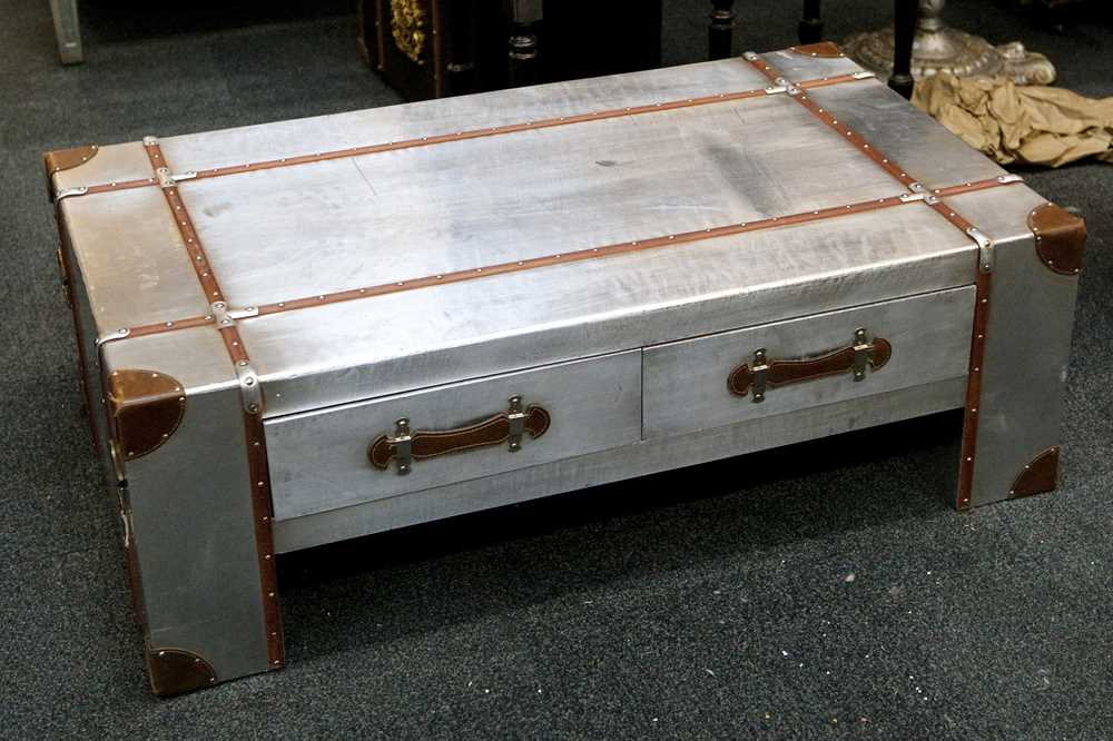 Lot 803 - An aviator style low table, metal and