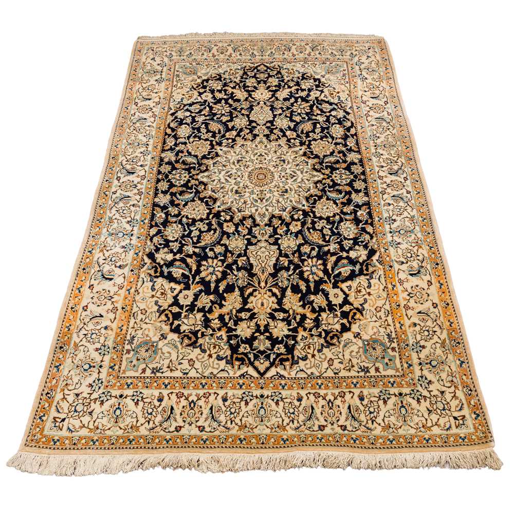 Lot 71 - An extremely fine part silk Nain rug, central