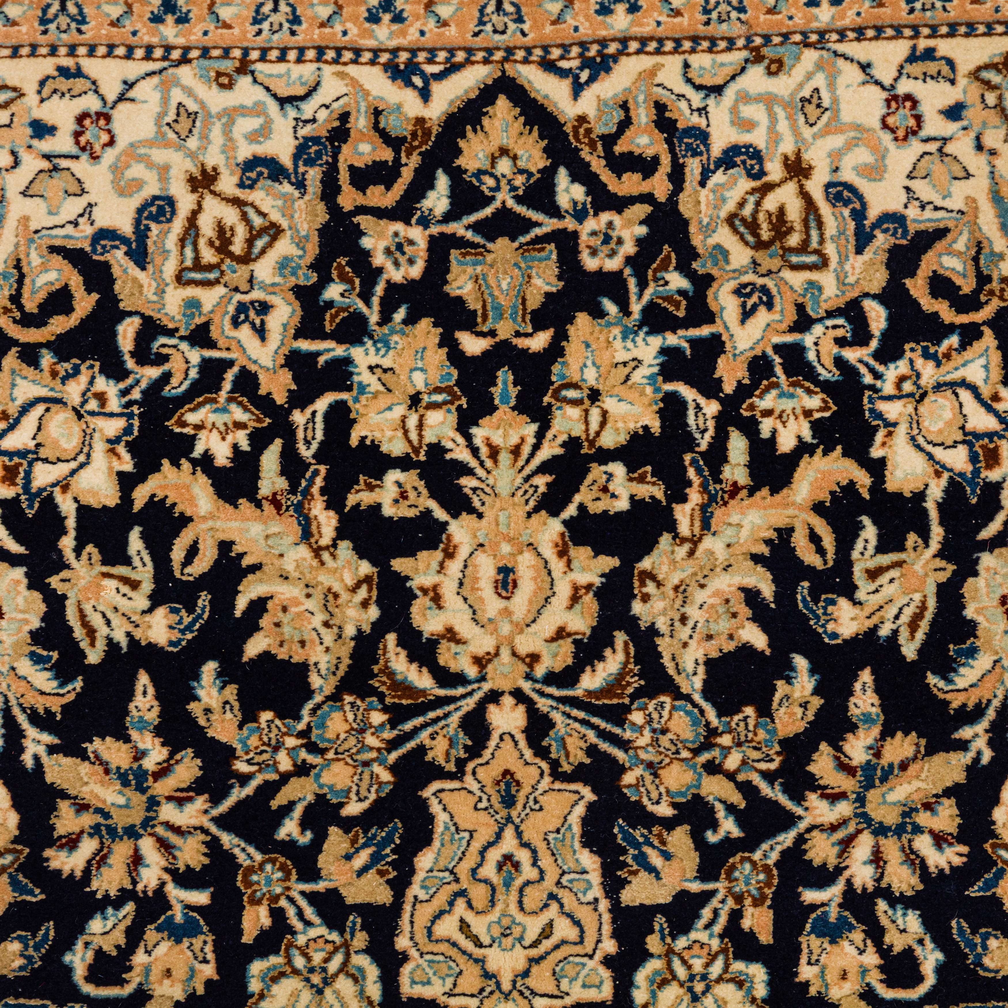 Lot 71 - An extremely fine part silk Nain rug, central