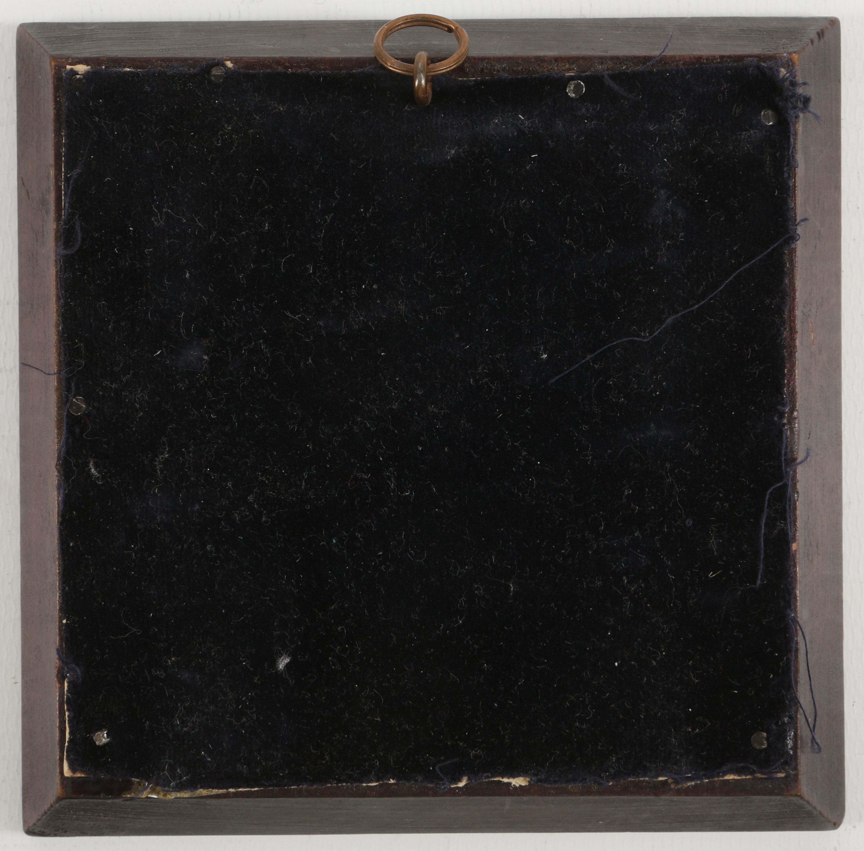 Lot 445 - A small watercolour circular portrait