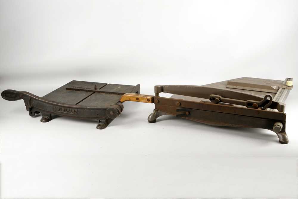 Lot 525 - A Masseeley cast iron and steel guillotine,