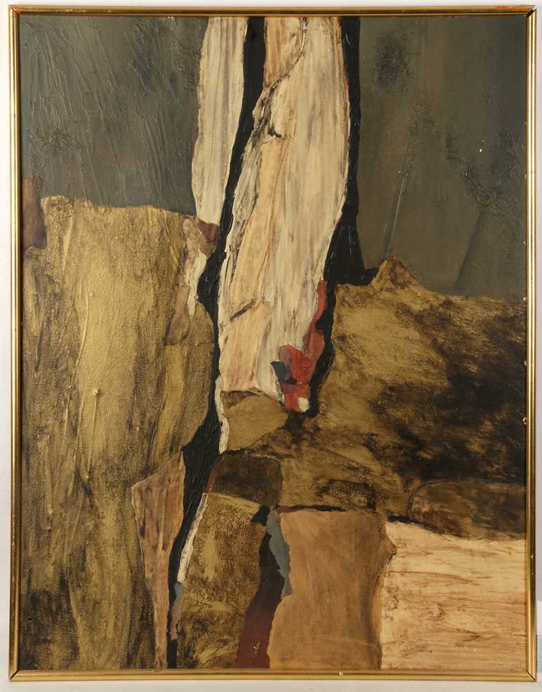 Lot 195 - JOHN STOKES, 1960's abstract oil, mixed