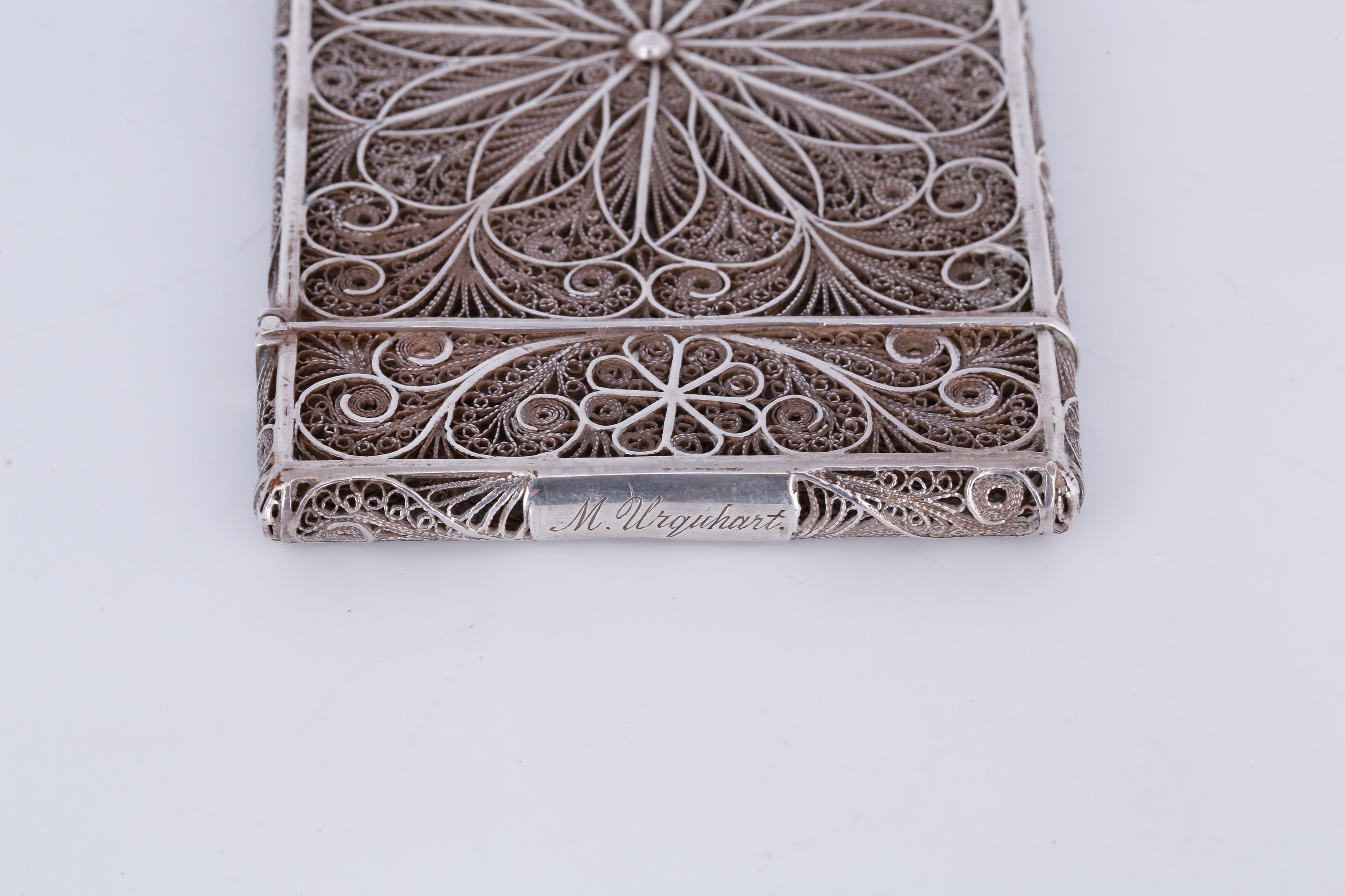 Lot 69 - Nathaniel Mills – A silver filigree card case,