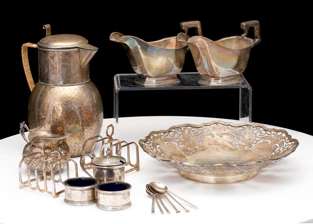 Lot 202 - A group of antique sterling silver items
