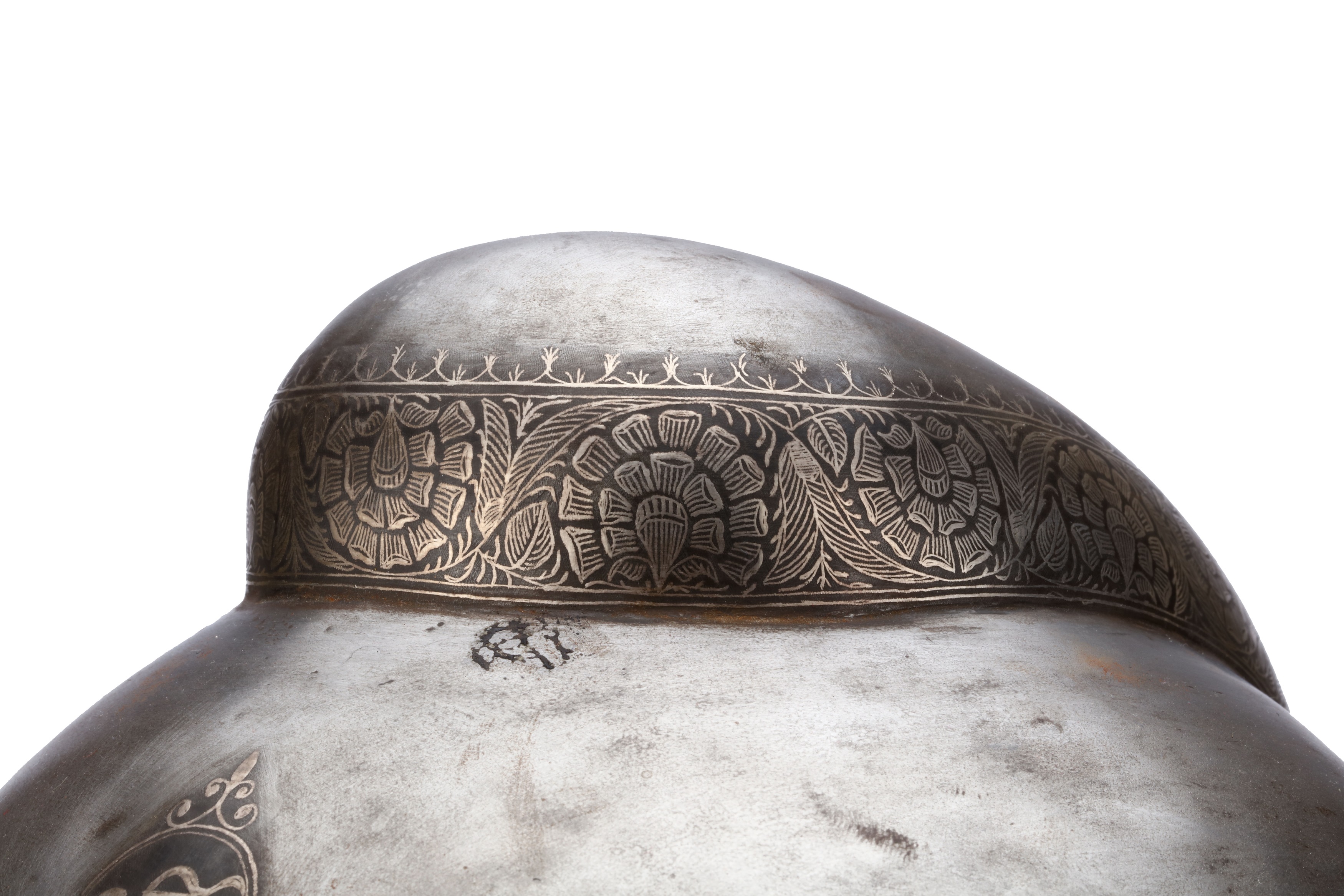Lot 136 - A NORTH INDIAN SIKH KUFTGHARI HELMET,