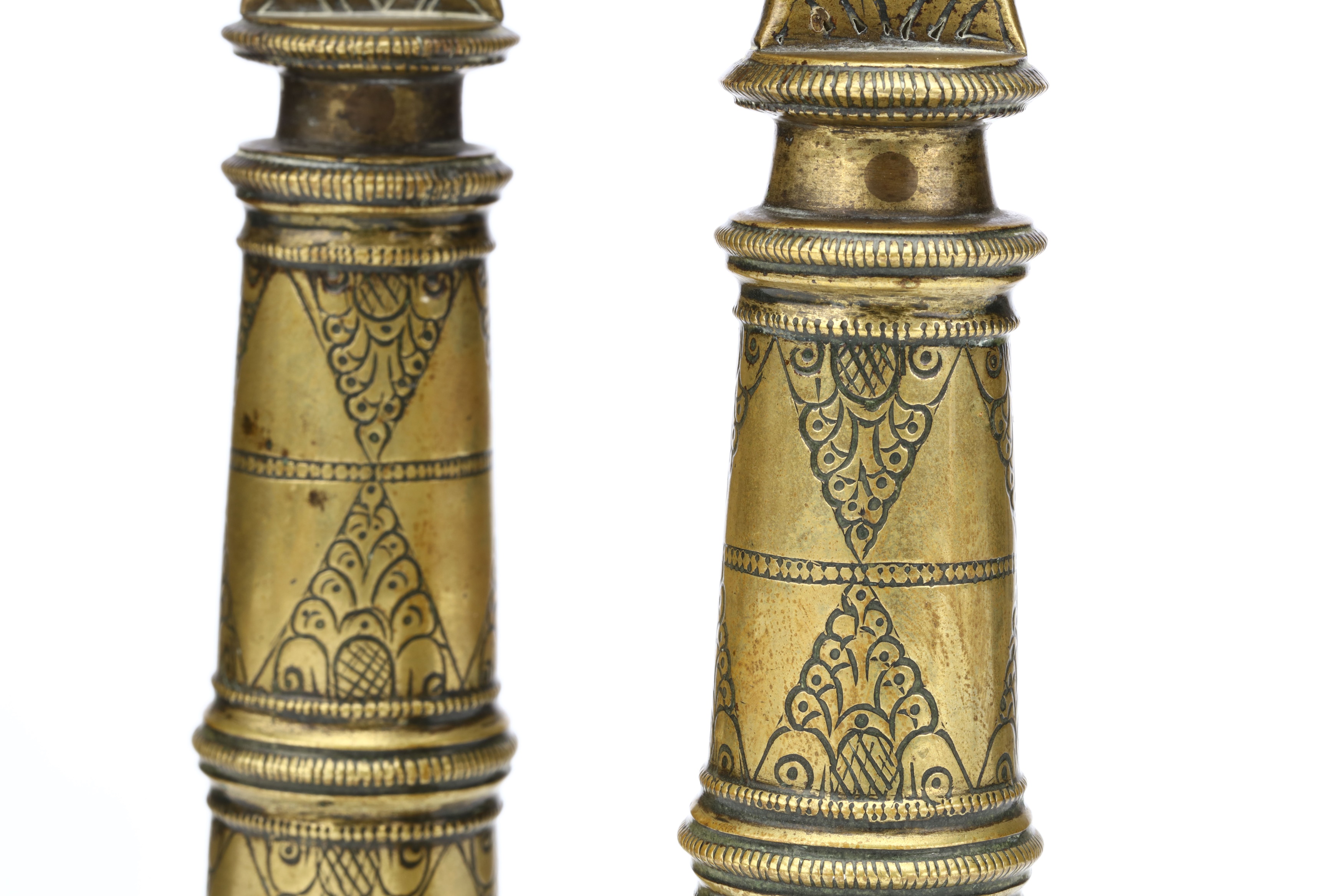 Lot 140 - TWO FINE SRI LANKAN BRASS CEREMONIAL SPEAR