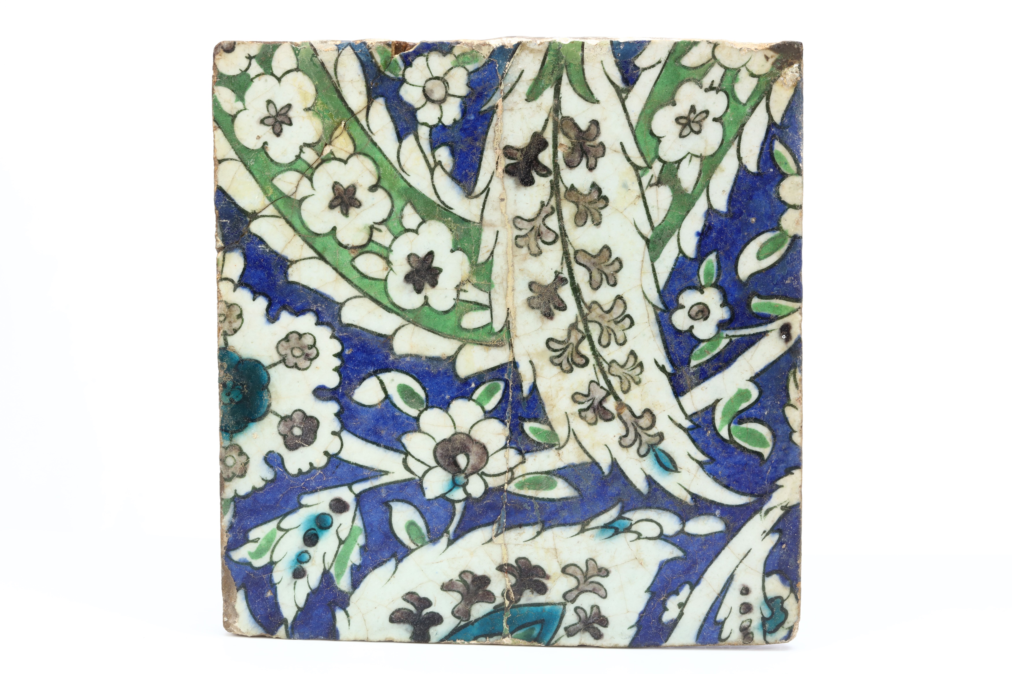 Lot 160 - A LARGE DAMASCUS GLAZED POTTERY TILE. Circa