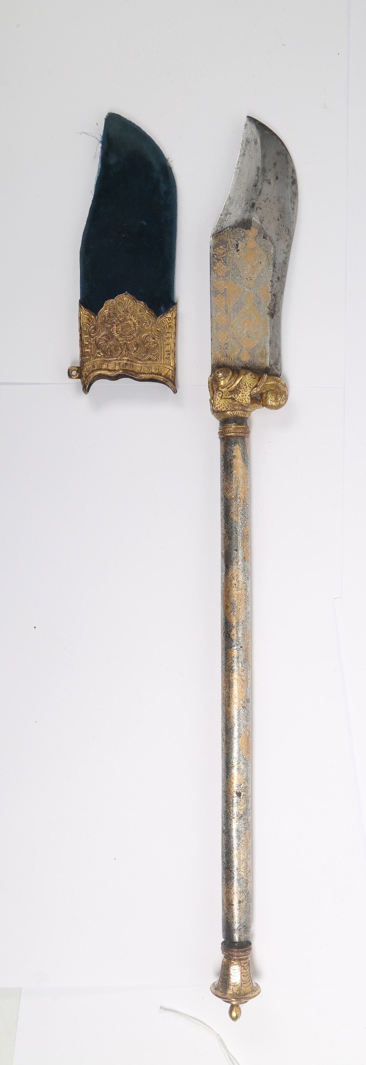 Lot 271 - A COPPER-GILT ELEPHANT AXE (BHUJ) Gujarat,