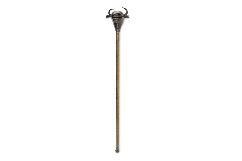 Lot 173 - A QAJAR BULL-HEADED MACE Iran, 19th century