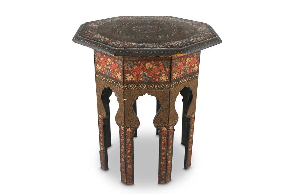 Lot 239 - A KASHMIRI COLLAPSIBLE OCCASIONAL TABLE