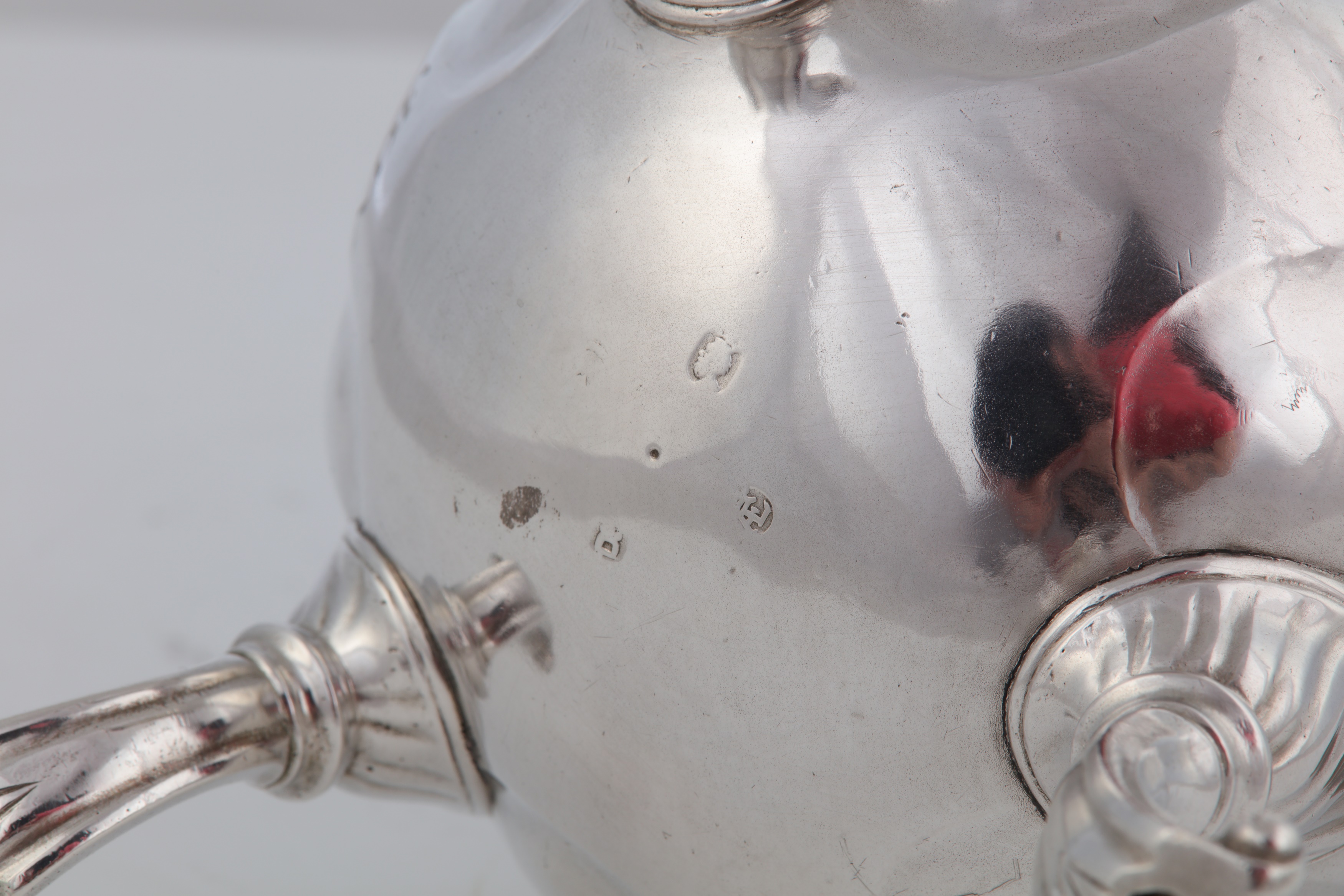 Lot 268 - An 18th century Belgian silver coffee pot,