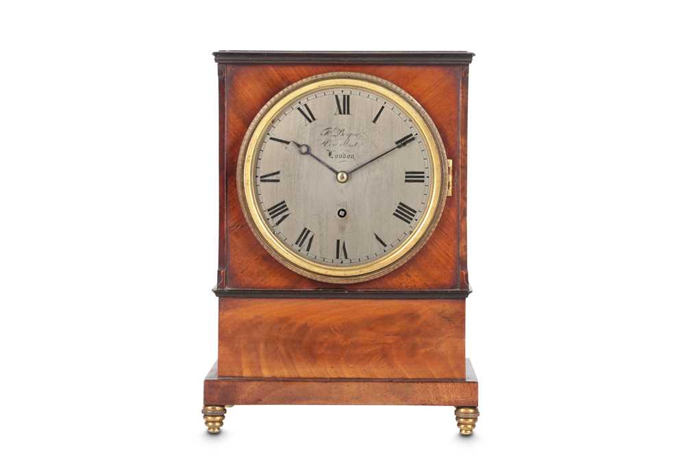 Lot 259 - A SMALL REGENCY MAHOGANY FUSEE TABLE CLOCK