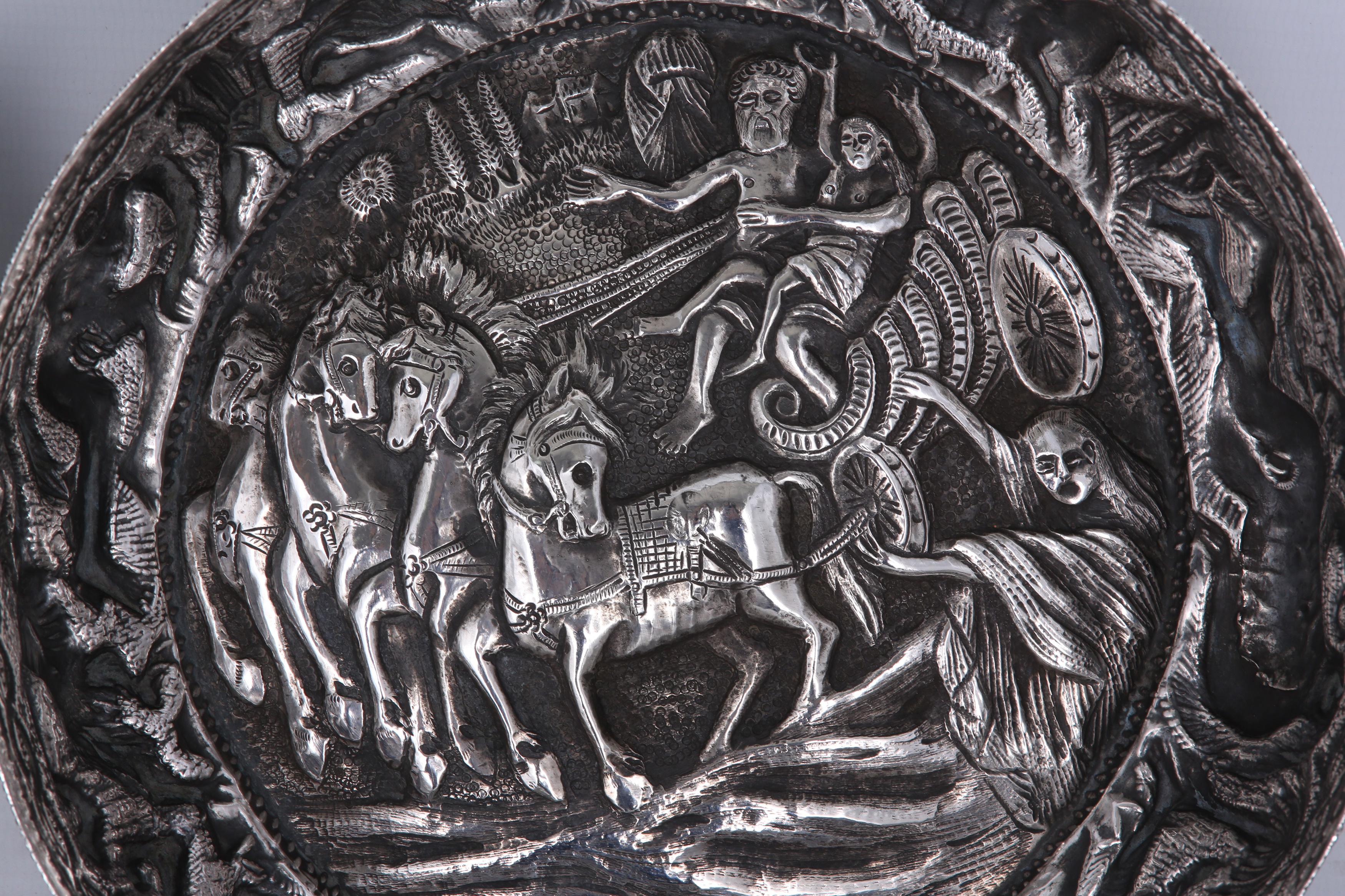 Lot 70 - THREE SILVER REPOUSSÉ VESSELS Ottoman Greece
